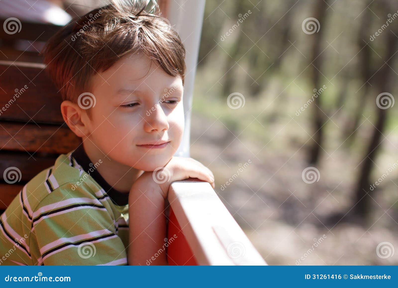 Cute child dreaming stock photo. Image of passenger, portrait - 31261416