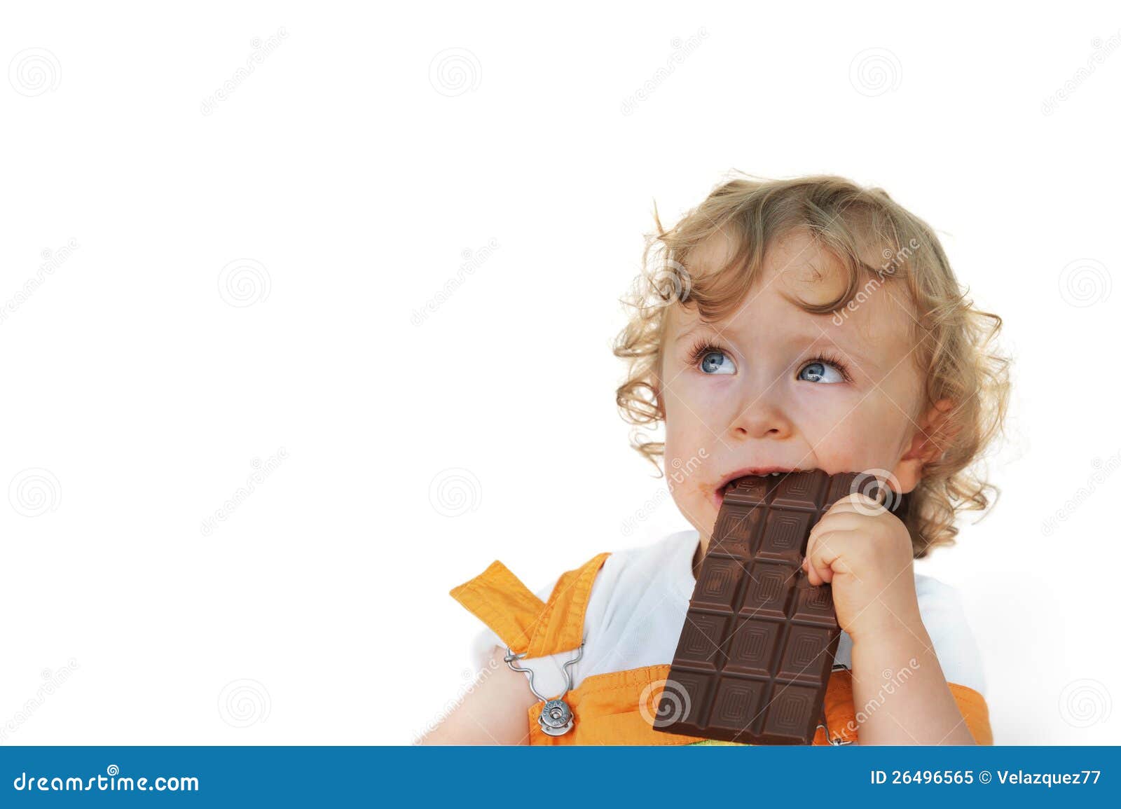Cute Child Eating Chocolate Stock Image - Image of fellow, colorful ...