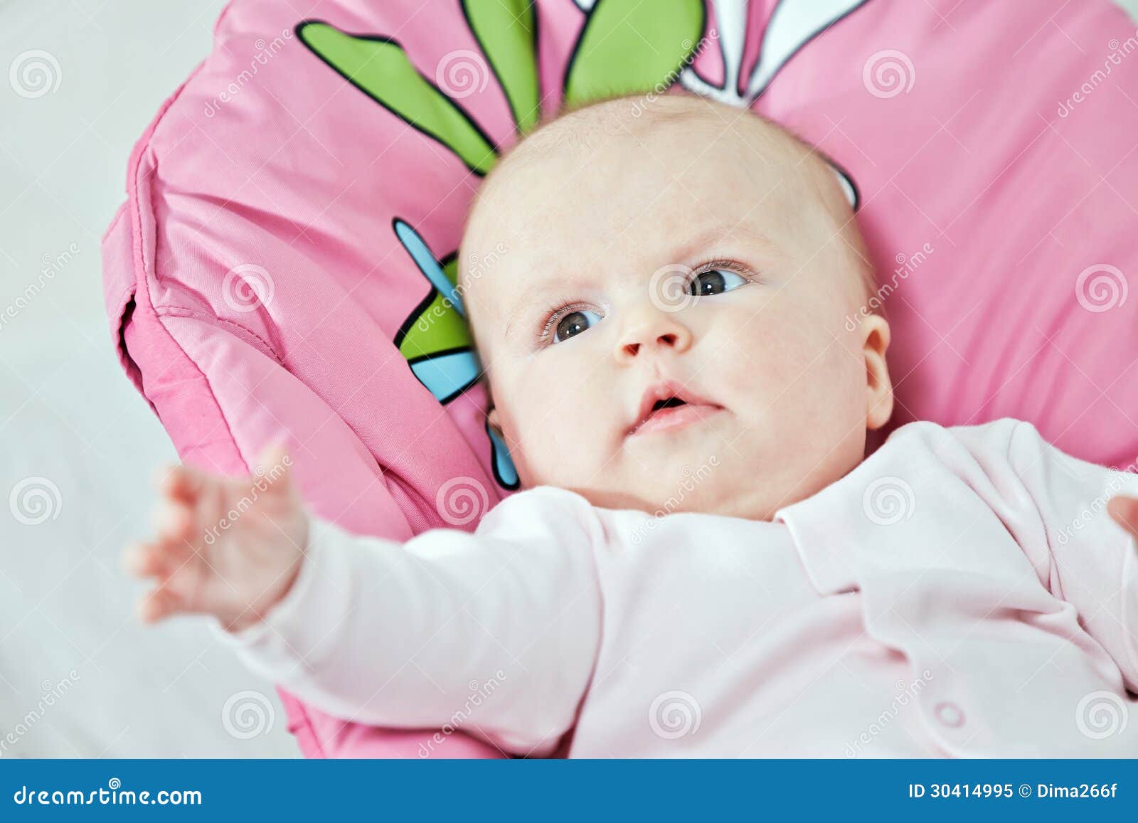 Cute child in his cradle stock image. Image of child - 30414995