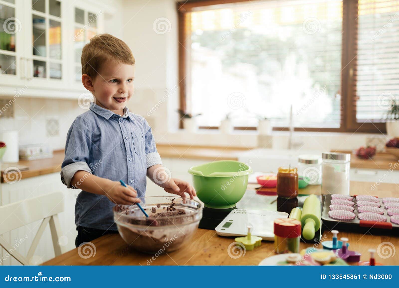 Cute Child Learning To Become a Chef Stock Image - Image of cute ...