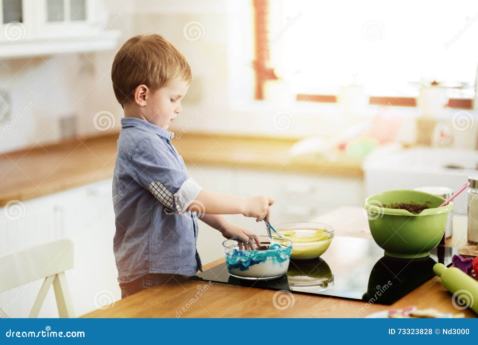 Cute Child Learning To Become a Chef Stock Photo - Image of enjoyment ...