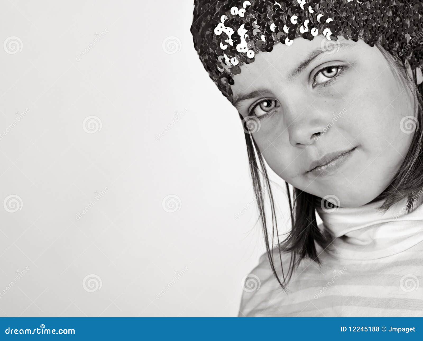 Cute Child Looking into the Camera with Copyspace Stock Photo - Image ...