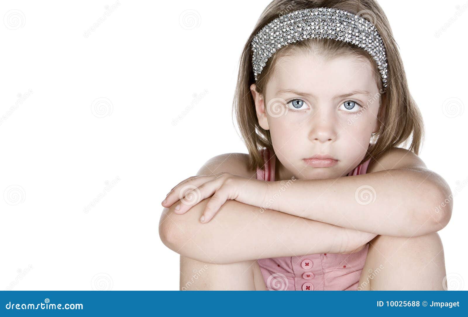 Cute Child Looking Pensively into the Camera Stock Photo - Image of ...