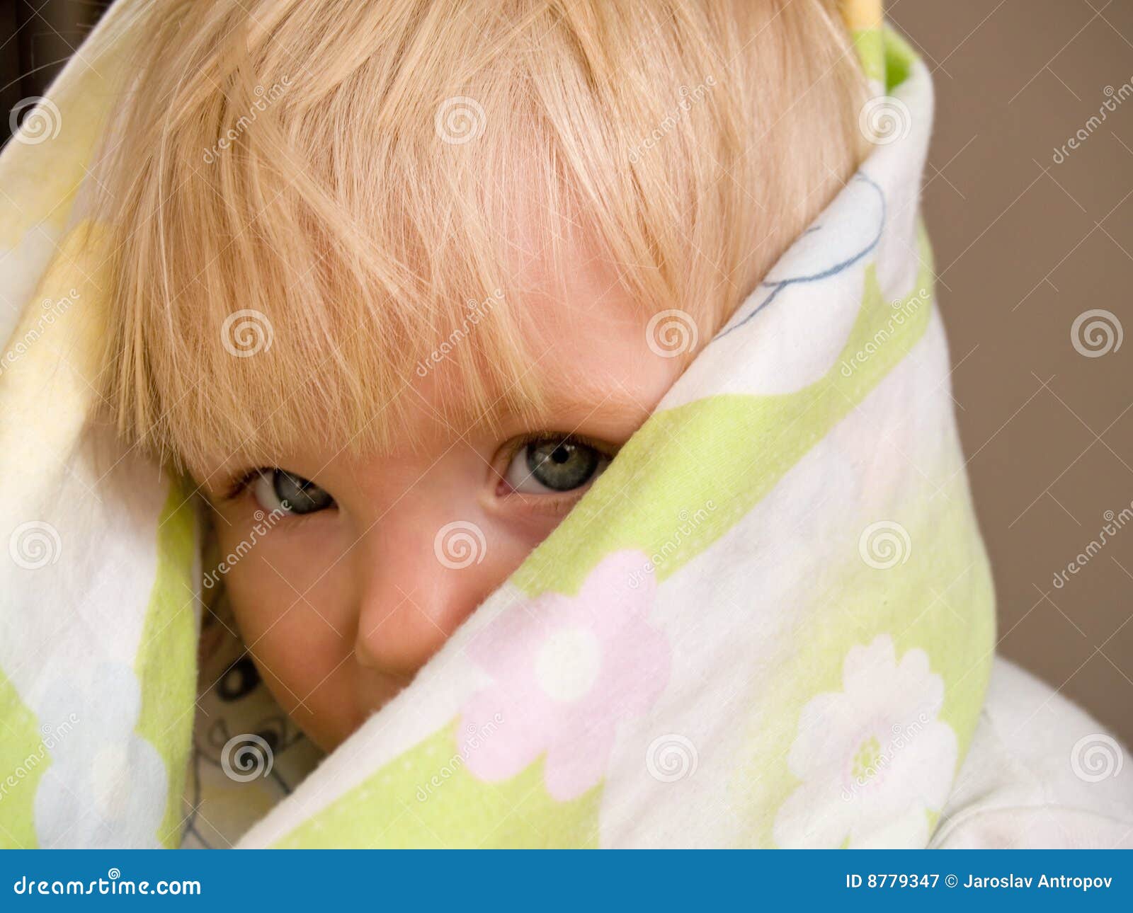 Cute child looks stock image. Image of blanket, little - 8779347