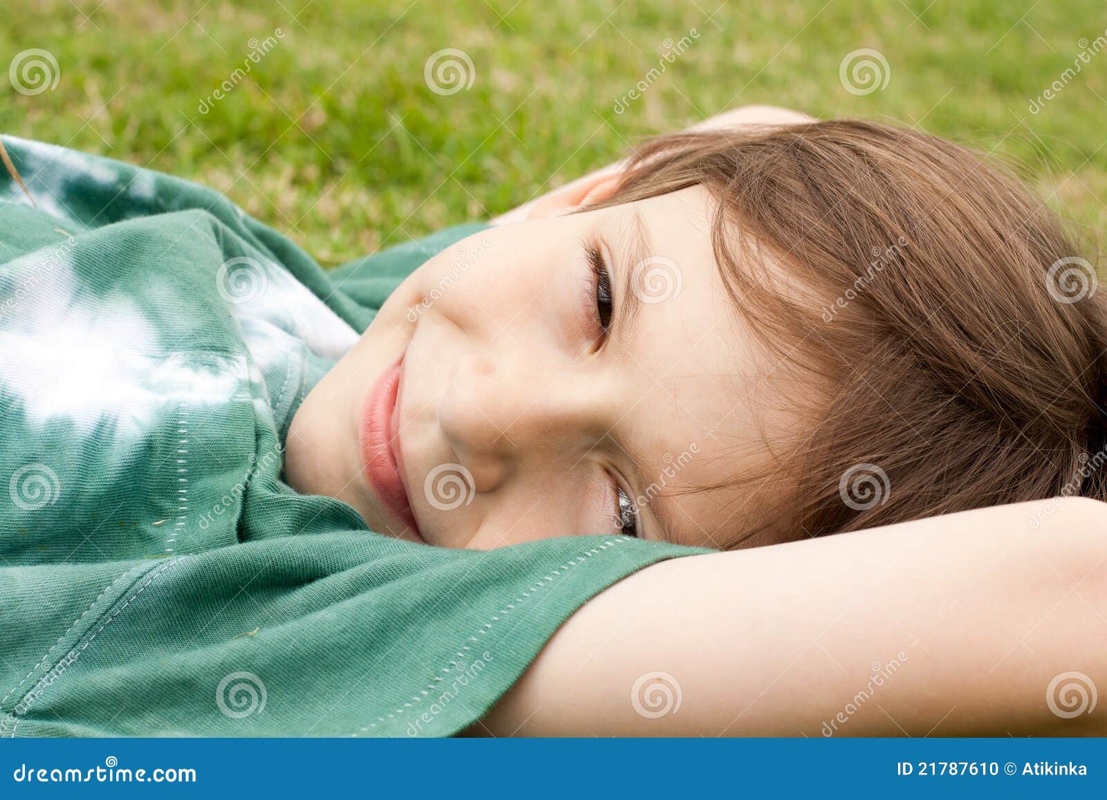 Cute Child Lying on the Grass Stock Photo - Image of grass, young: 21787610