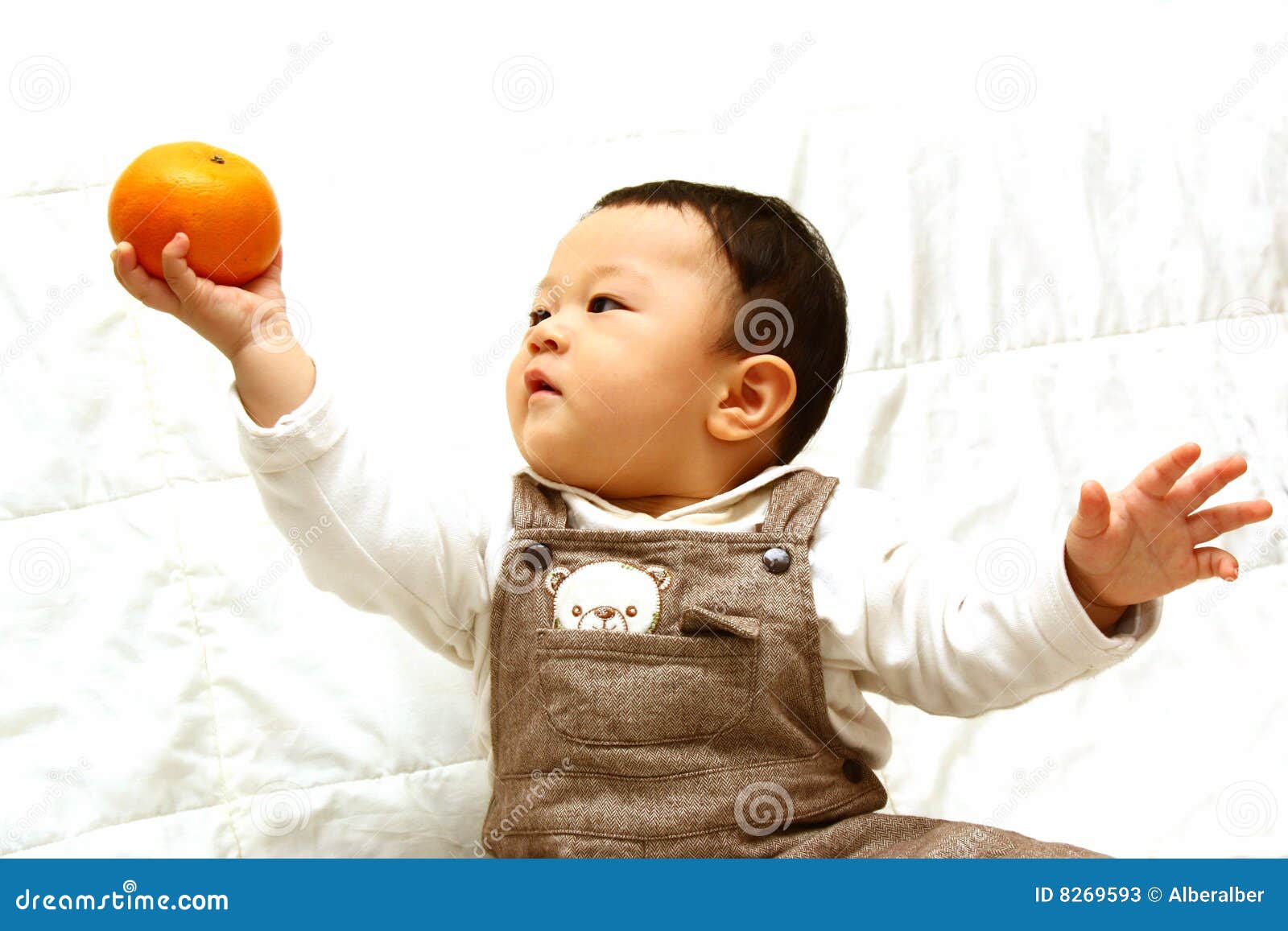 Cute Child with orange stock image. Image of fresh, healthy - 8269593