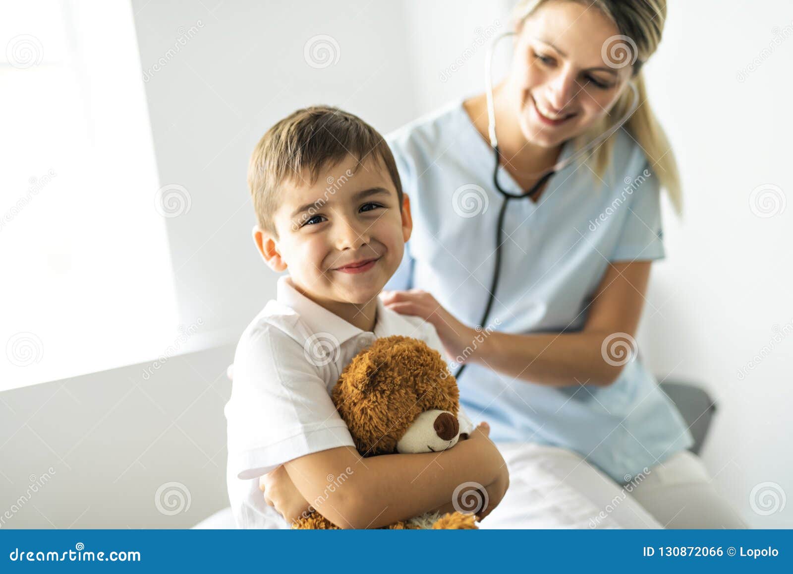 A Cute Child Patient Visiting Doctor`s Office Stock Photo - Image of ...