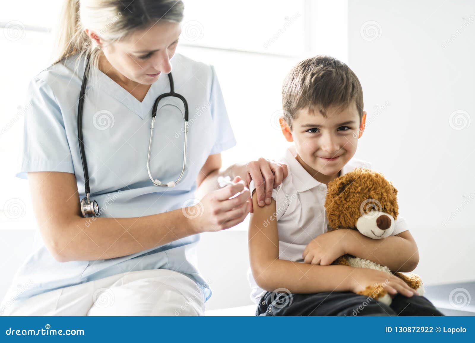 A Cute Child Patient Visiting Doctor`s Office Stock Photo - Image of ...