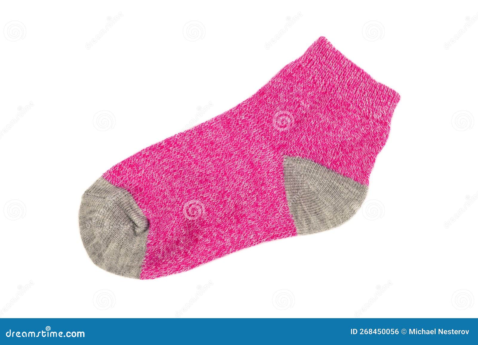 Cute Child Pink Sock on White Background Stock Photo - Image of ...