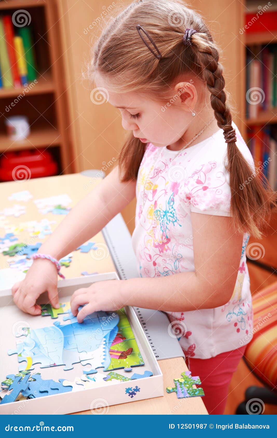 Cute child playing stock image. Image of enjoying, class - 12501987