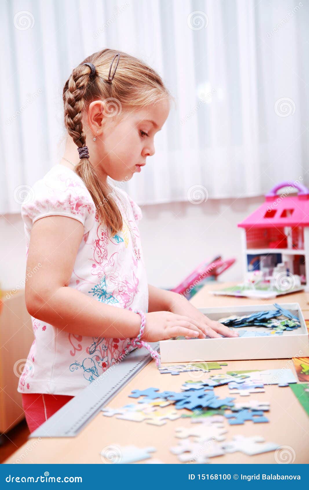 Cute child playing stock photo. Image of enjoying, learning - 15168100