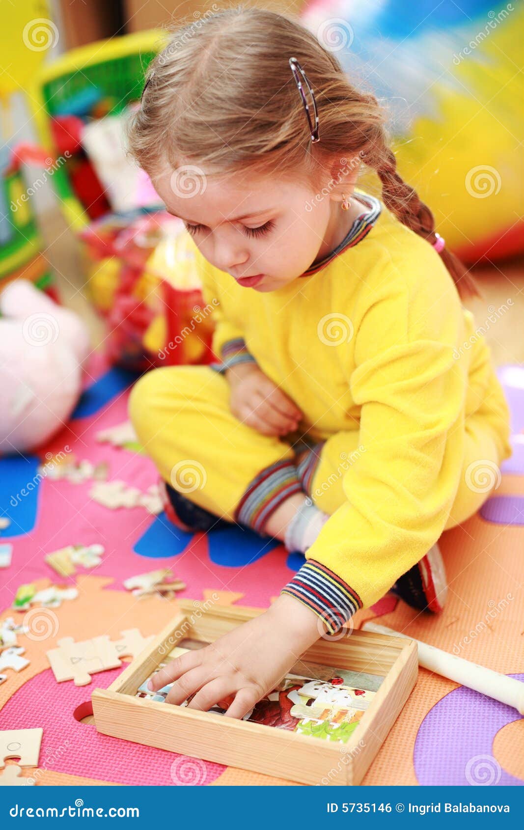 Cute child playing stock photo. Image of home, kindergarten - 5735146