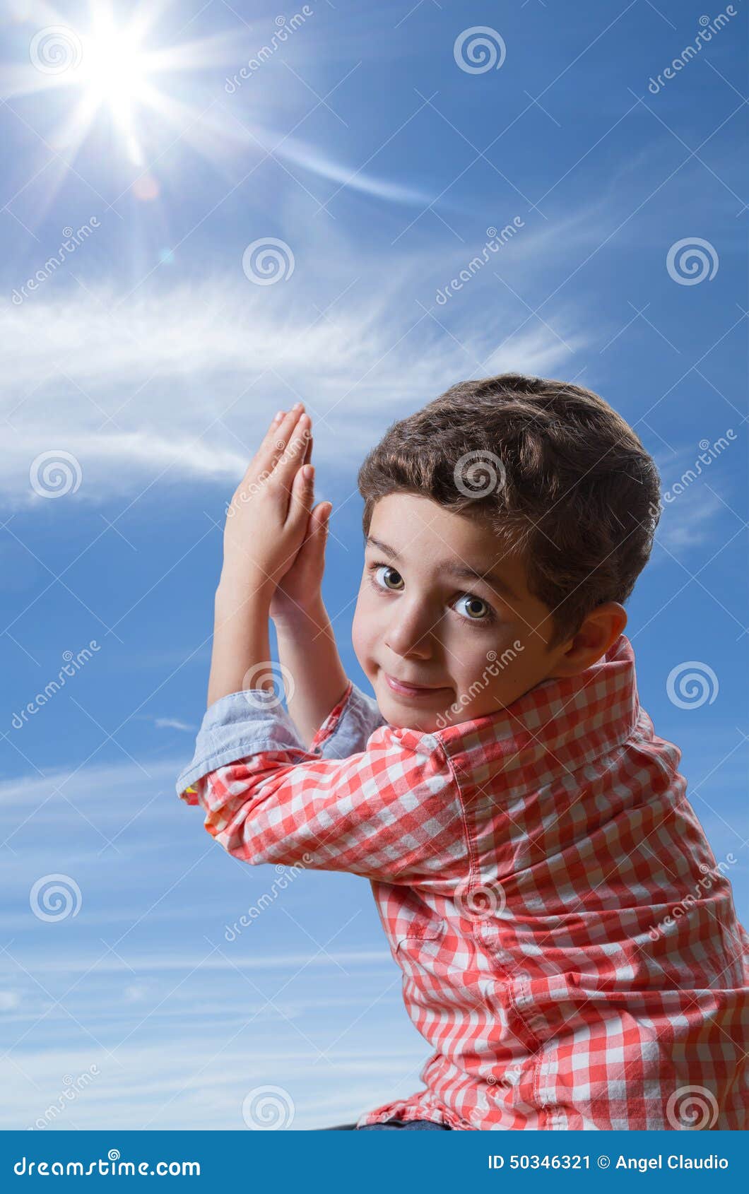 Cute child praying stock image. Image of ecstatic, cute - 50346321