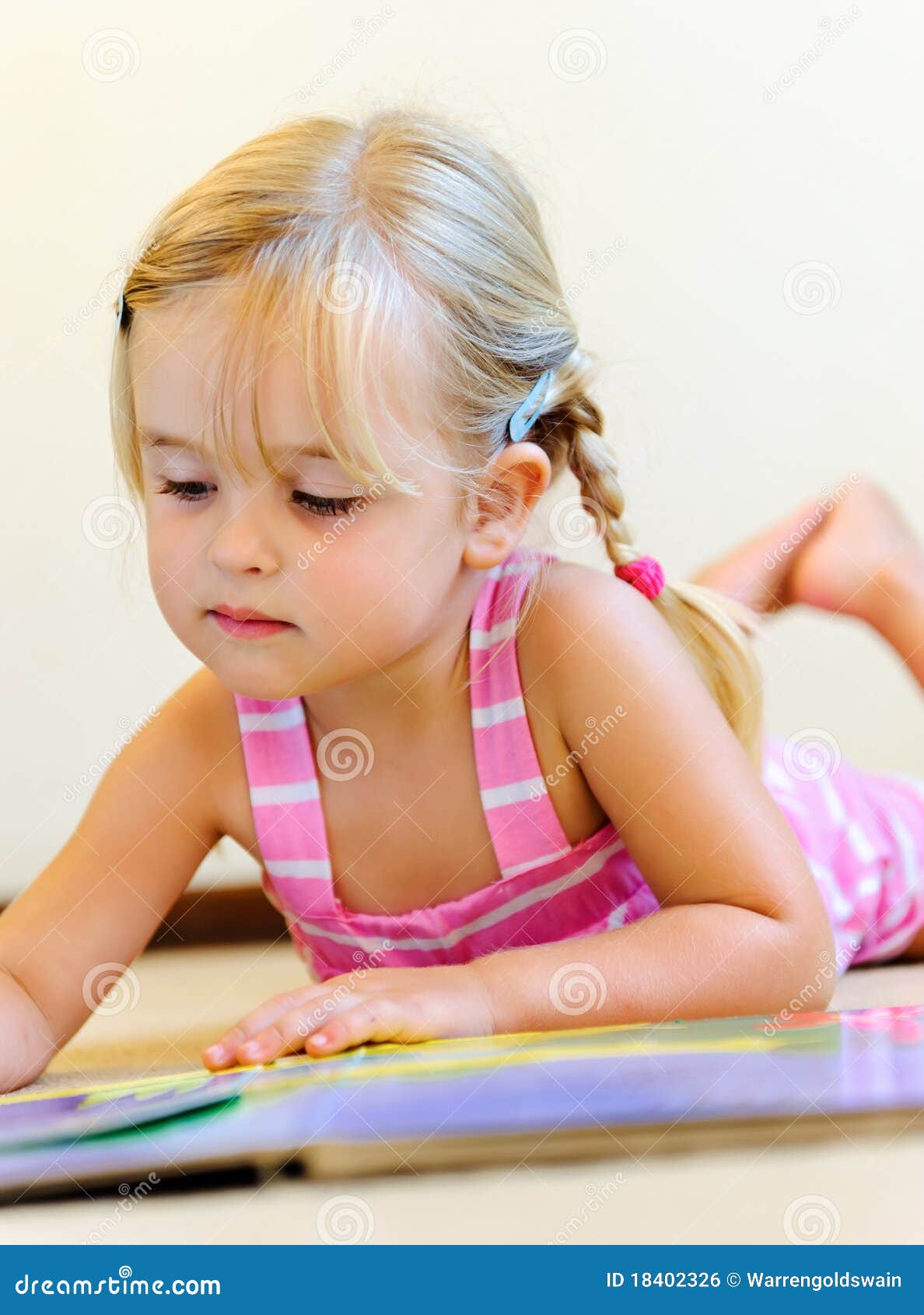 Cute child reading stock photo. Image of blonde, intelligent - 18402326