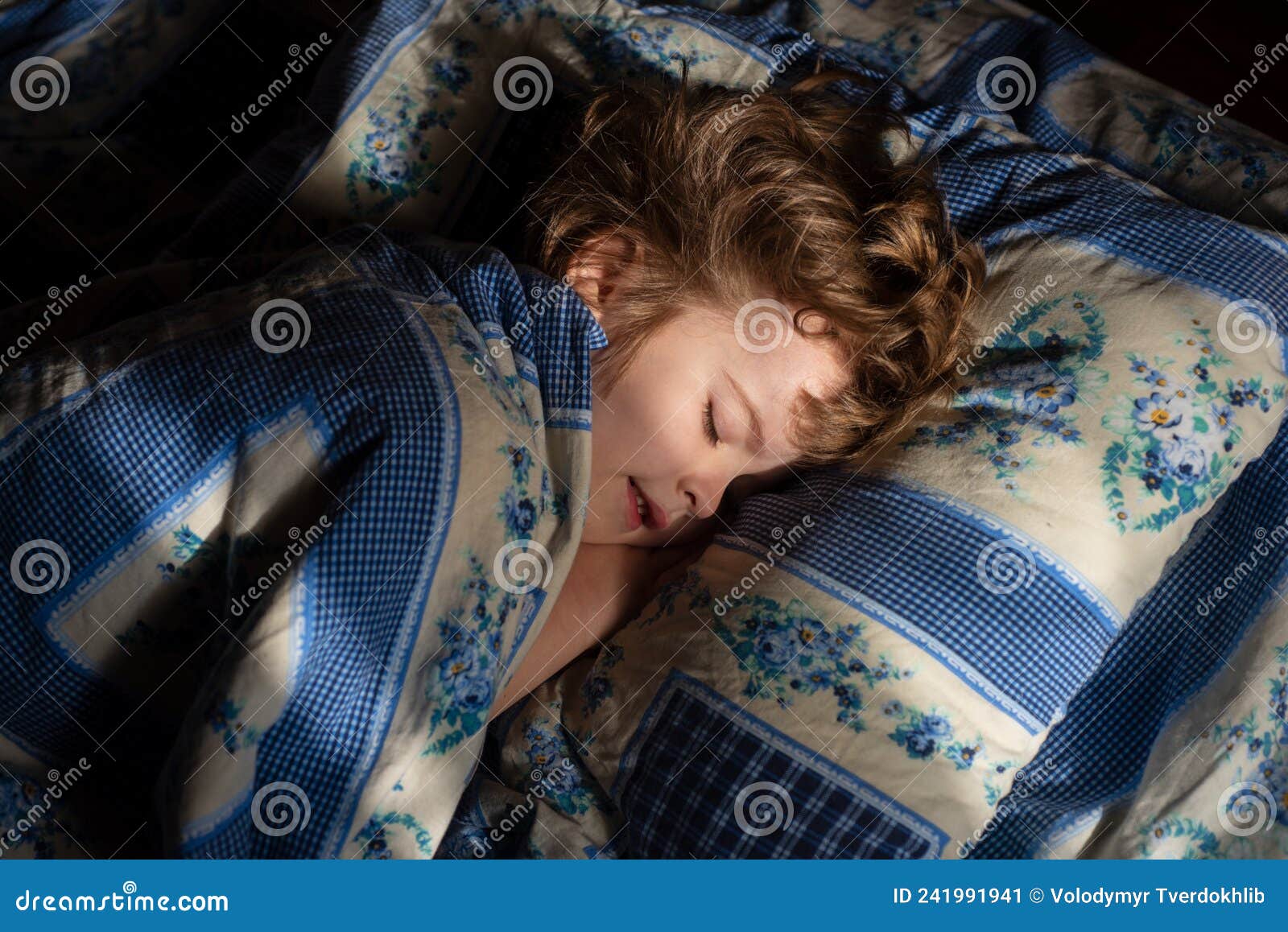 Cute Child Sleeping in the Bed. Kid Boy Napping. Stock Image - Image of ...