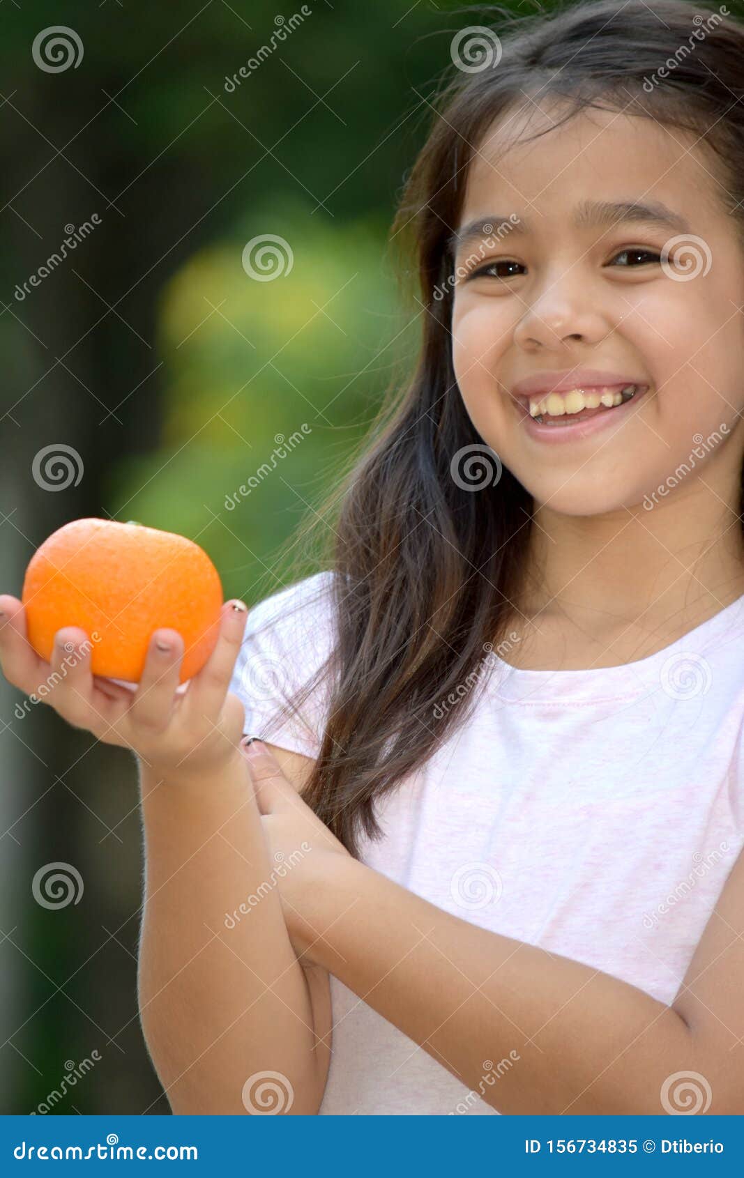 Cute Child Smiling with an Orange Stock Image - Image of pretty, fruits ...