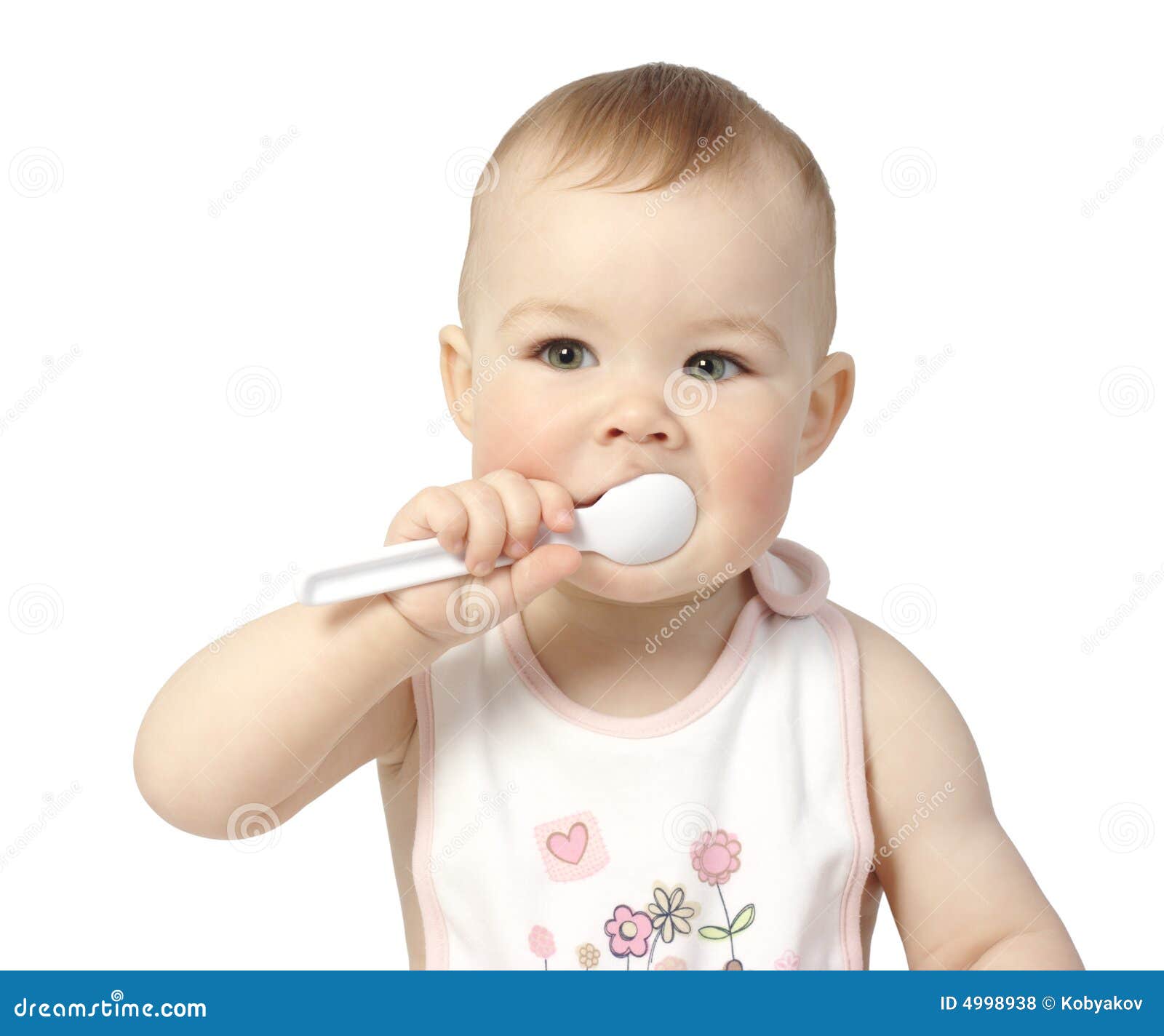 Cute child with spoon stock photo. Image of food, cute - 4998938