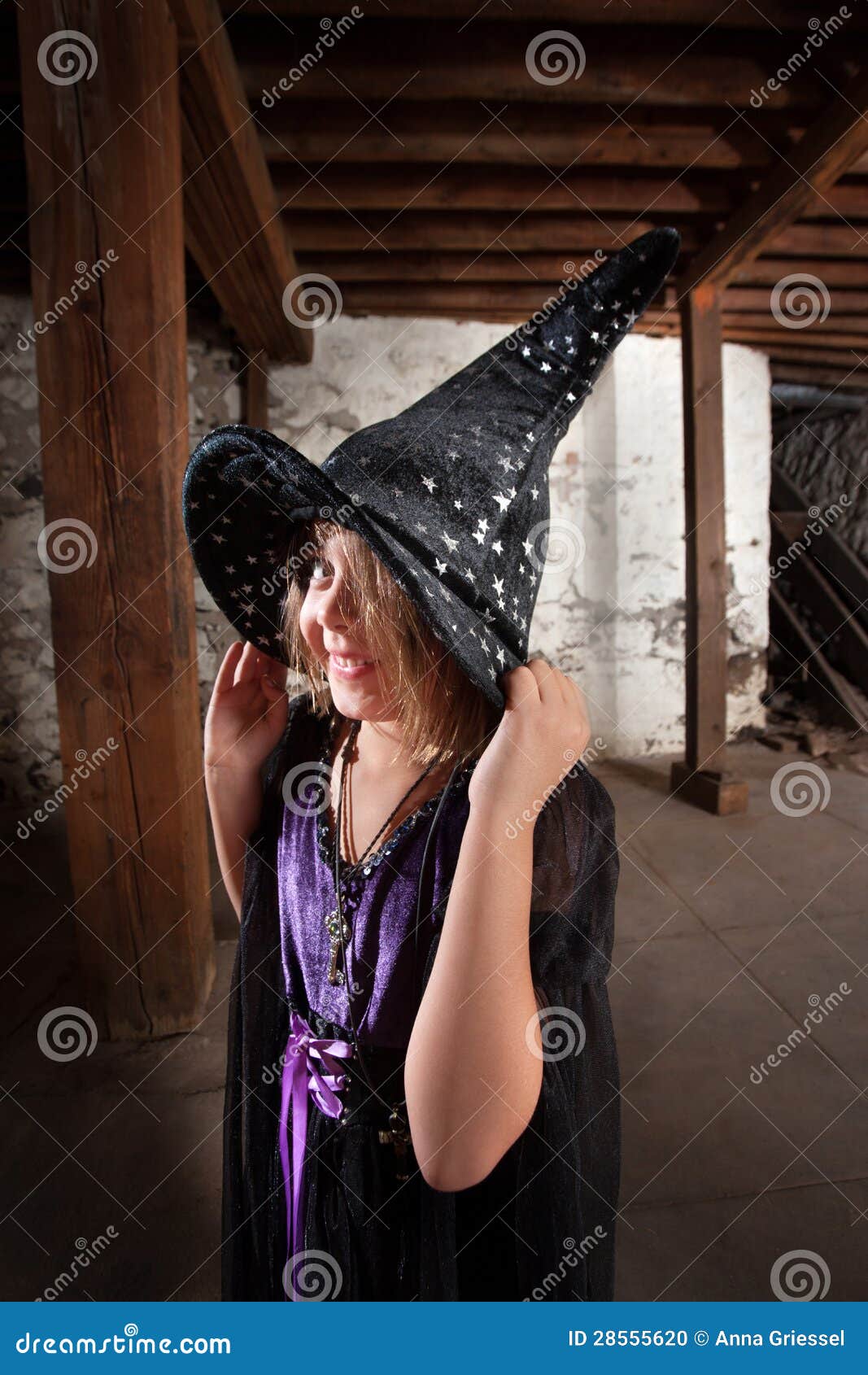 Cute Child Witch stock photo. Image of fable, peeking - 28555620