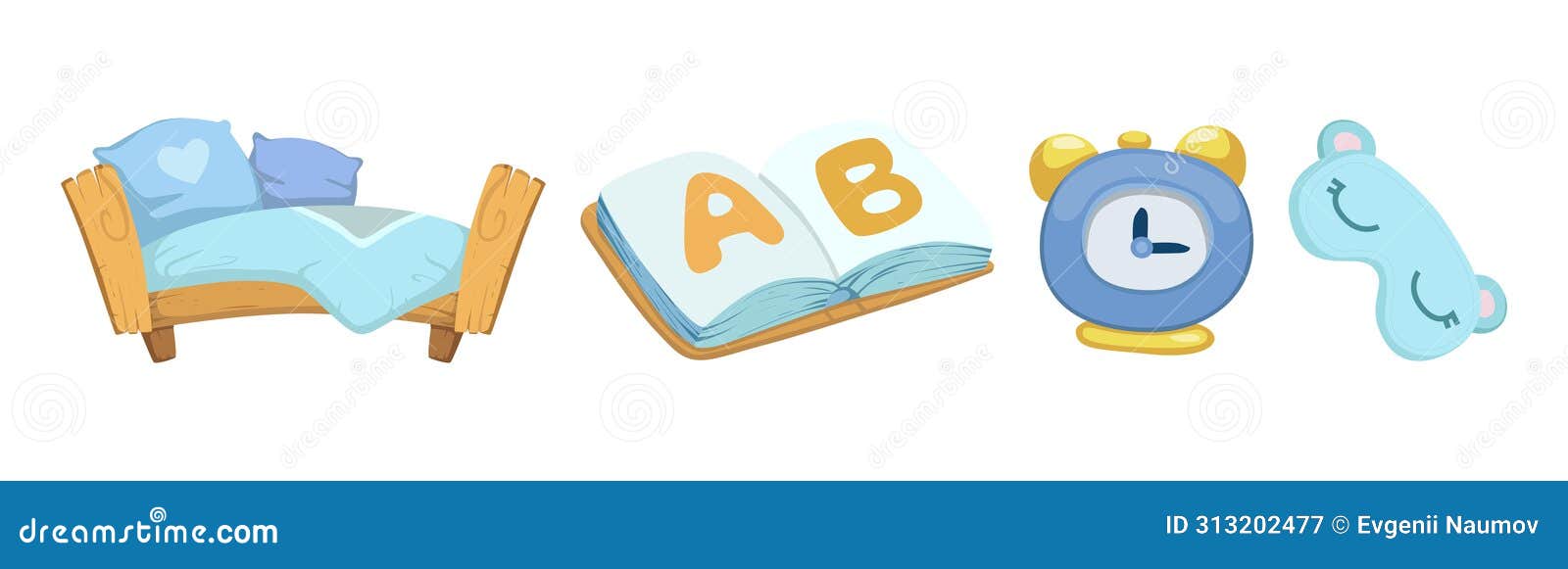 Cute Childish Bedtime Item and Object Vector Set Stock Vector ...