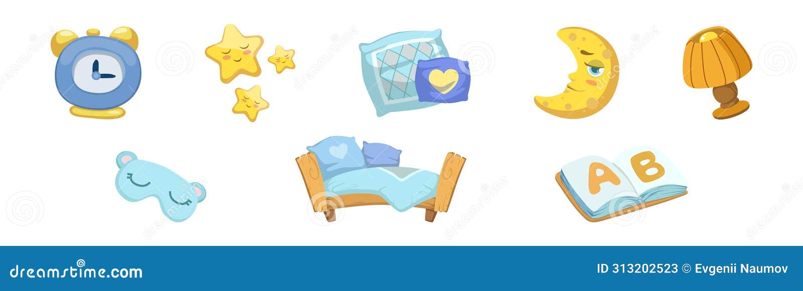 Cute Childish Bedtime Item and Object Vector Set Stock Vector ...