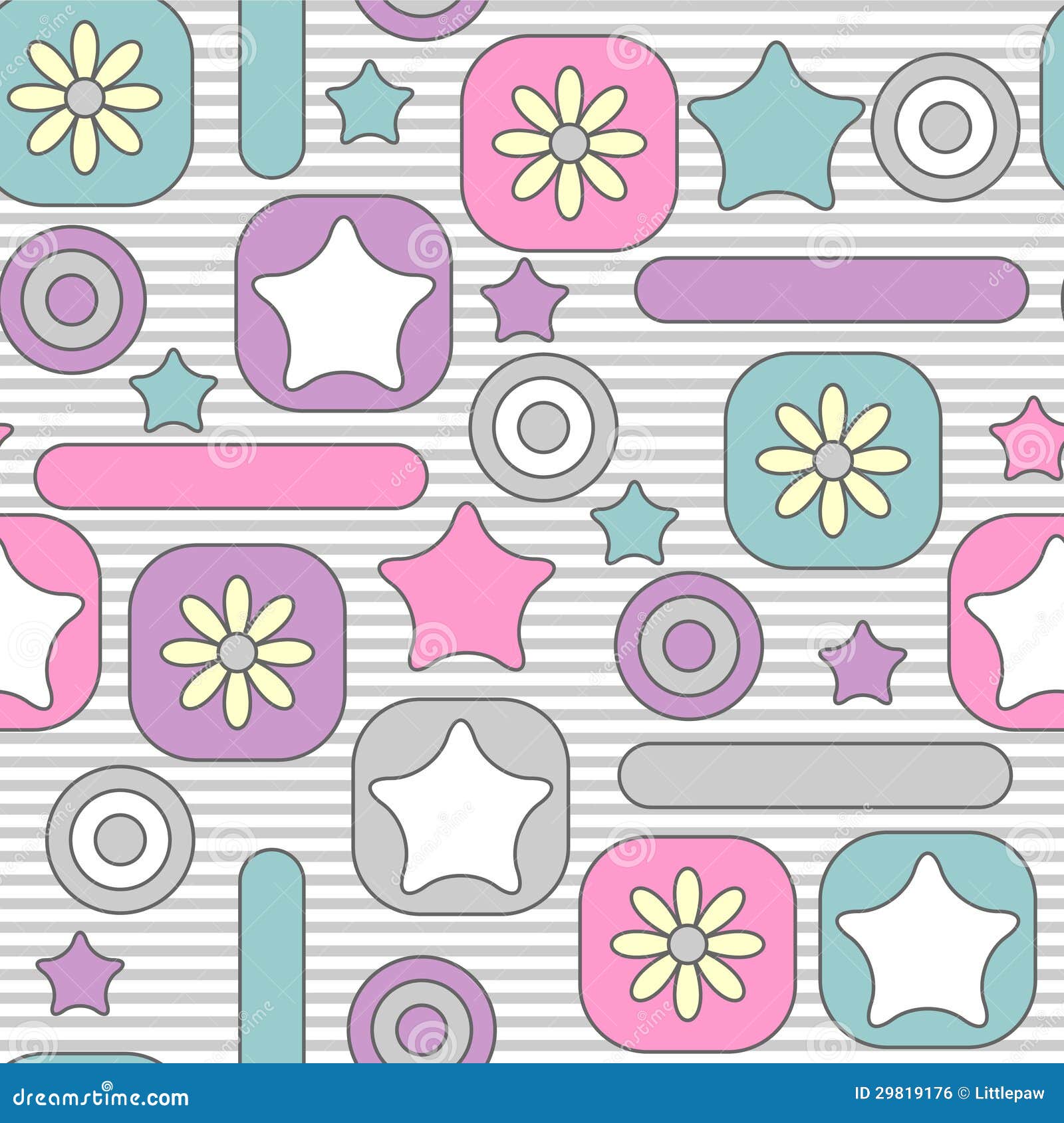 Cute Childish Seamless Pattern Stock Vector - Illustration of floral ...