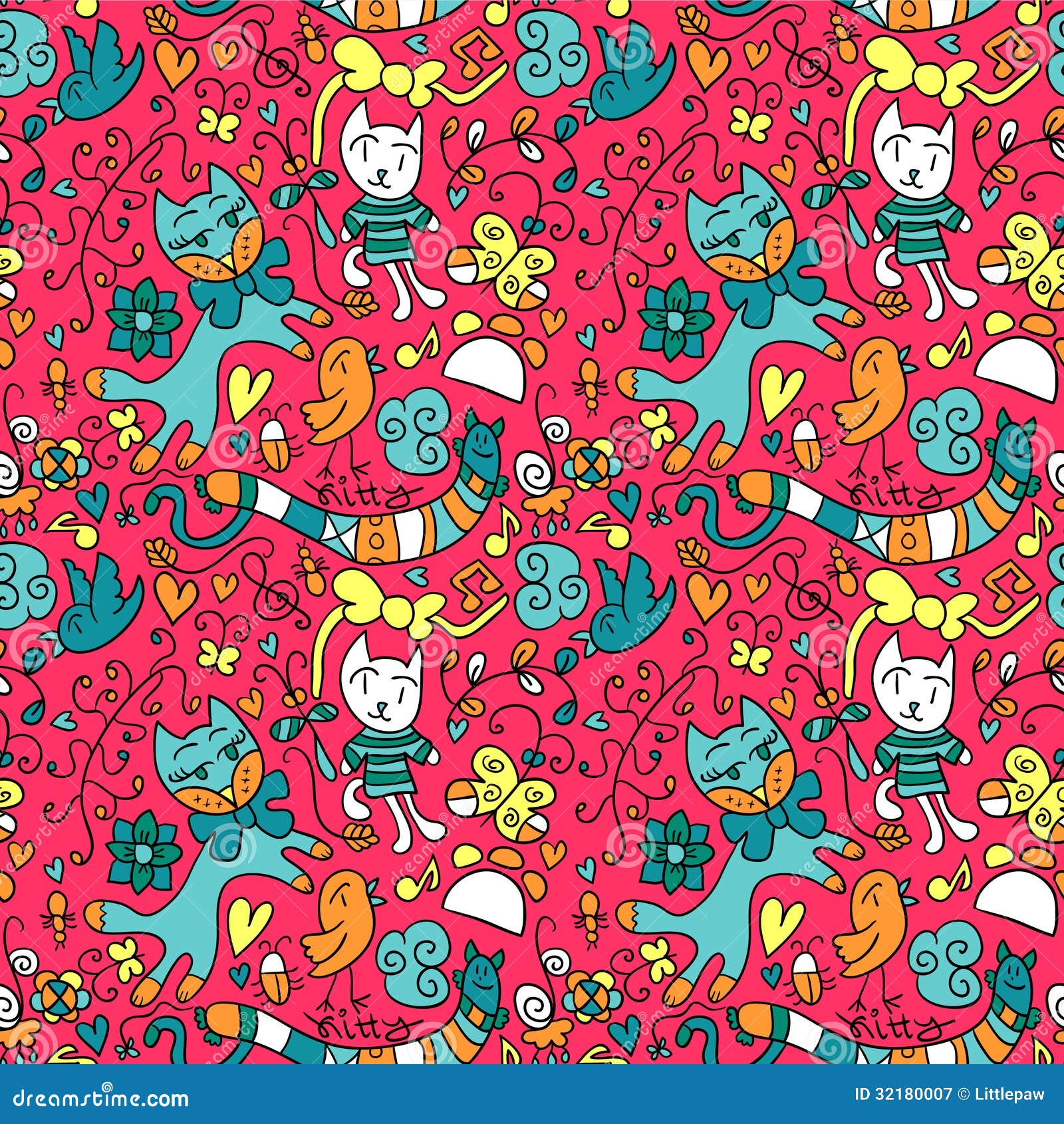 Cute Childish Seamless Pattern Stock Vector - Illustration of sweet ...