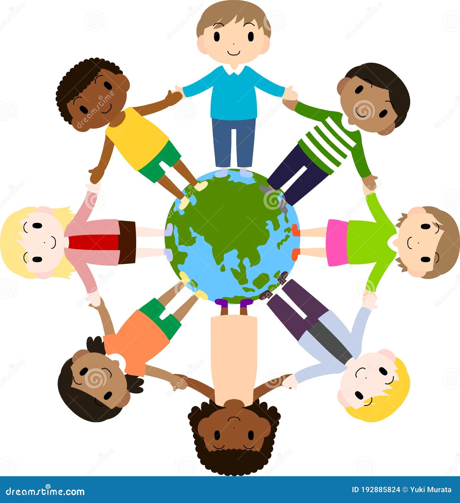 Cute Children Around the Earth Stock Vector - Illustration of nature ...