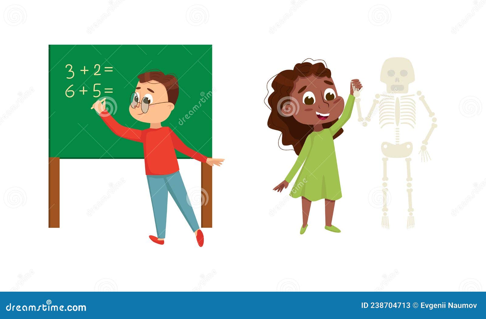 Cute Children in Class Studying School Subject Learning Maths and ...