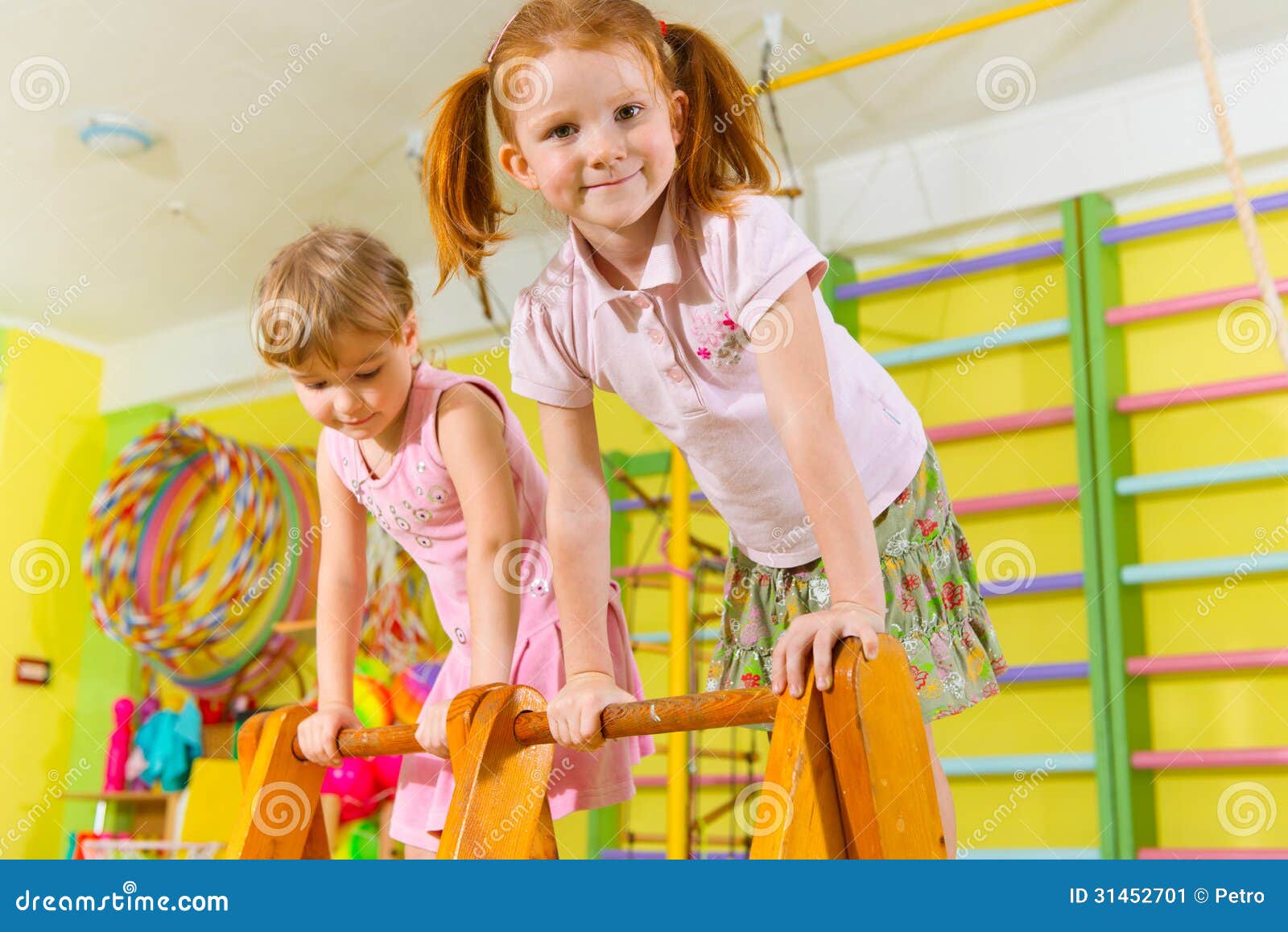 Cute children in gym stock image. Image of friendship - 31452701