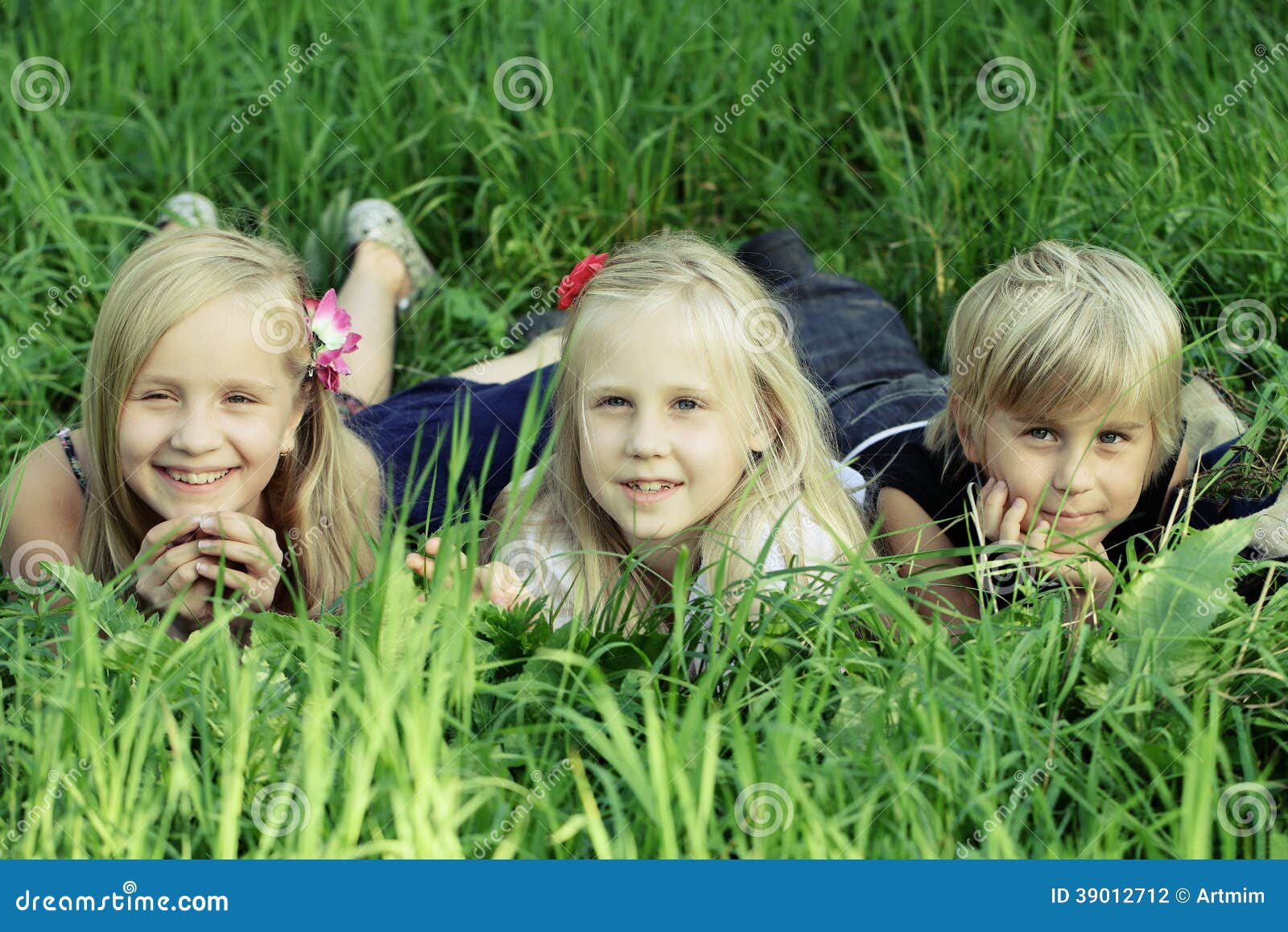 Cute Children Outdoors, Kids in Summer Stock Photo - Image of ...