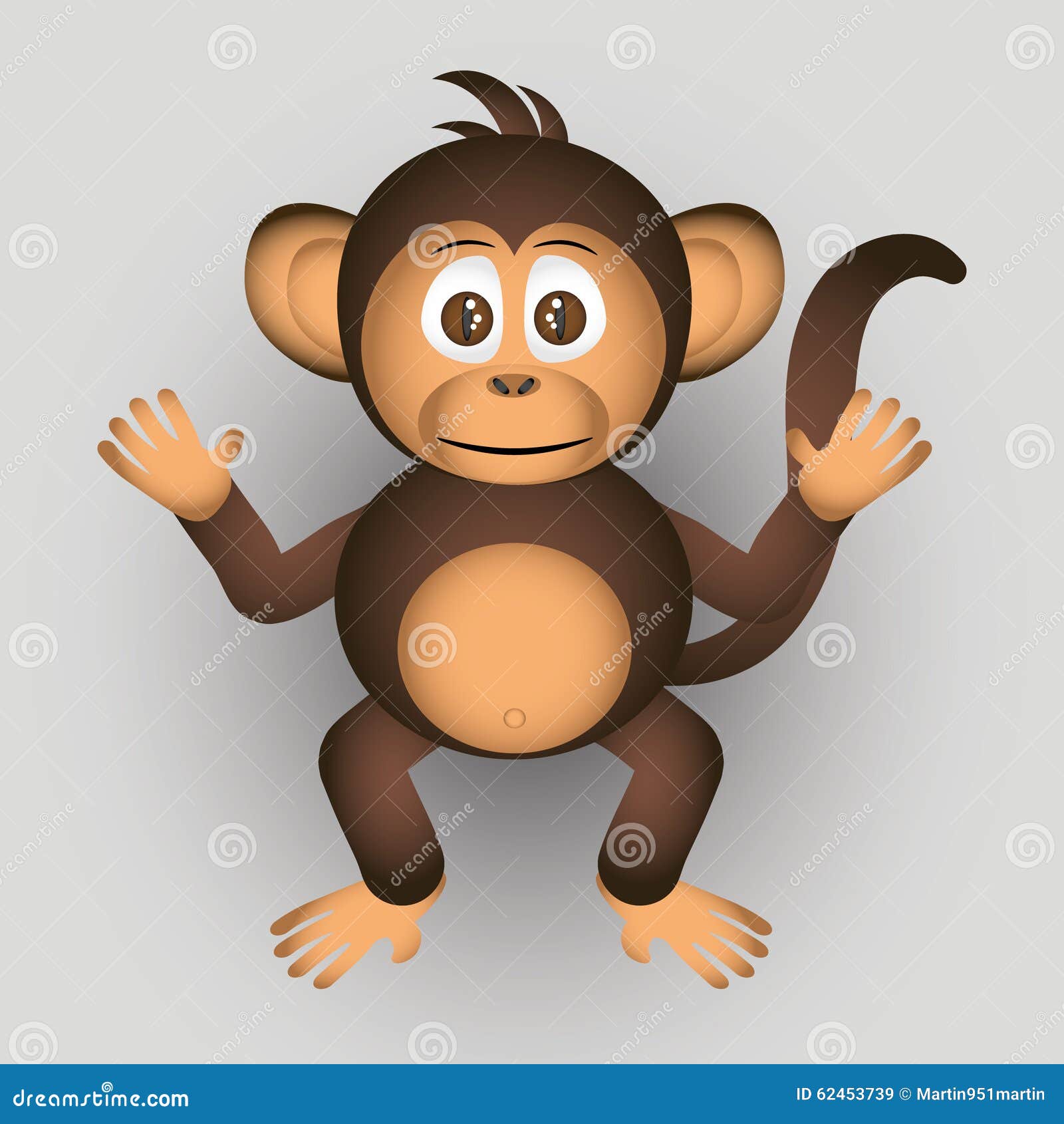 Cute Chimpanzee Little Monkey Cartoon Character Stock Vector ...