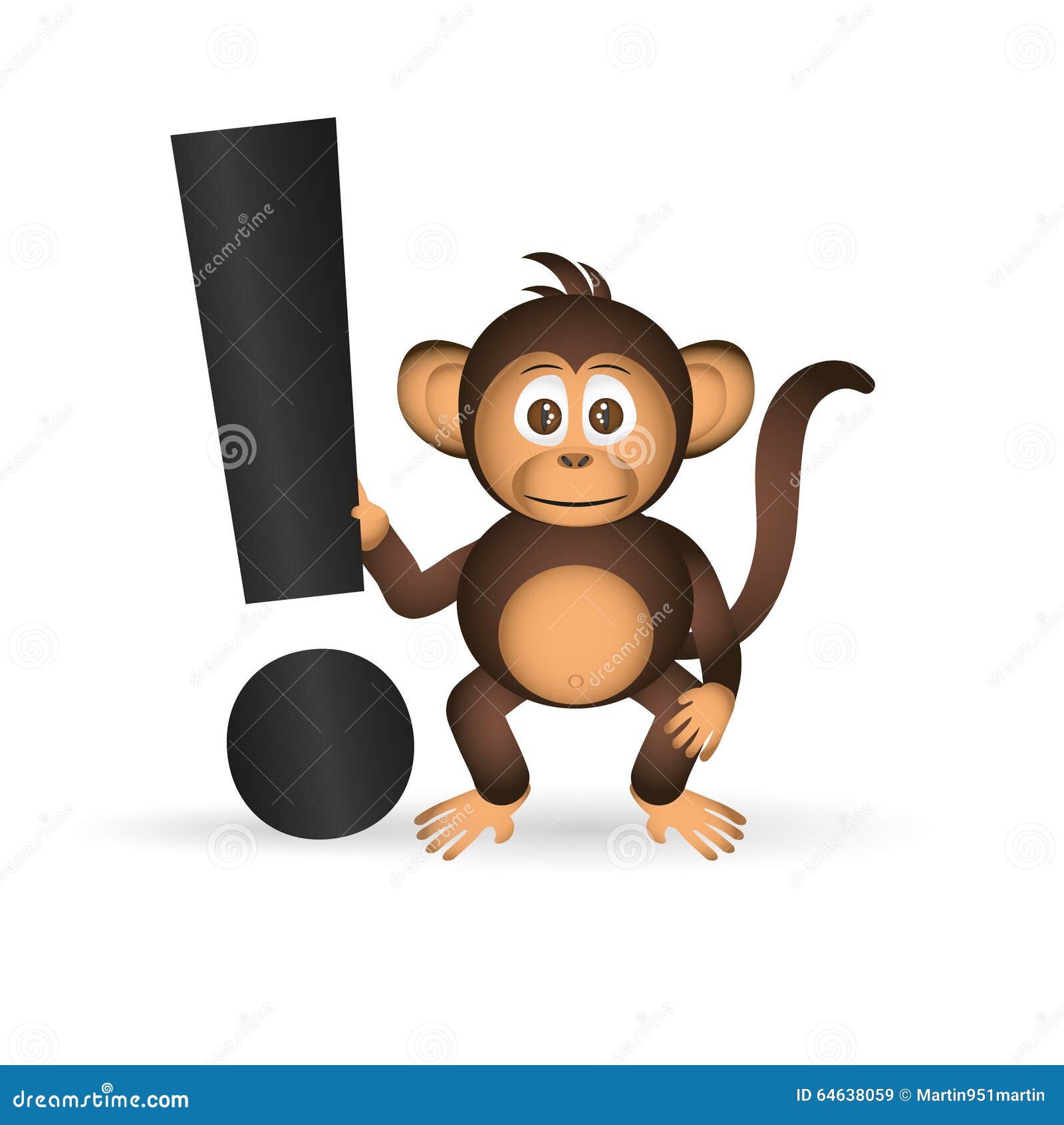 Cute Chimpanzee Little Monkey And Question Mark Royalty-Free Stock ...