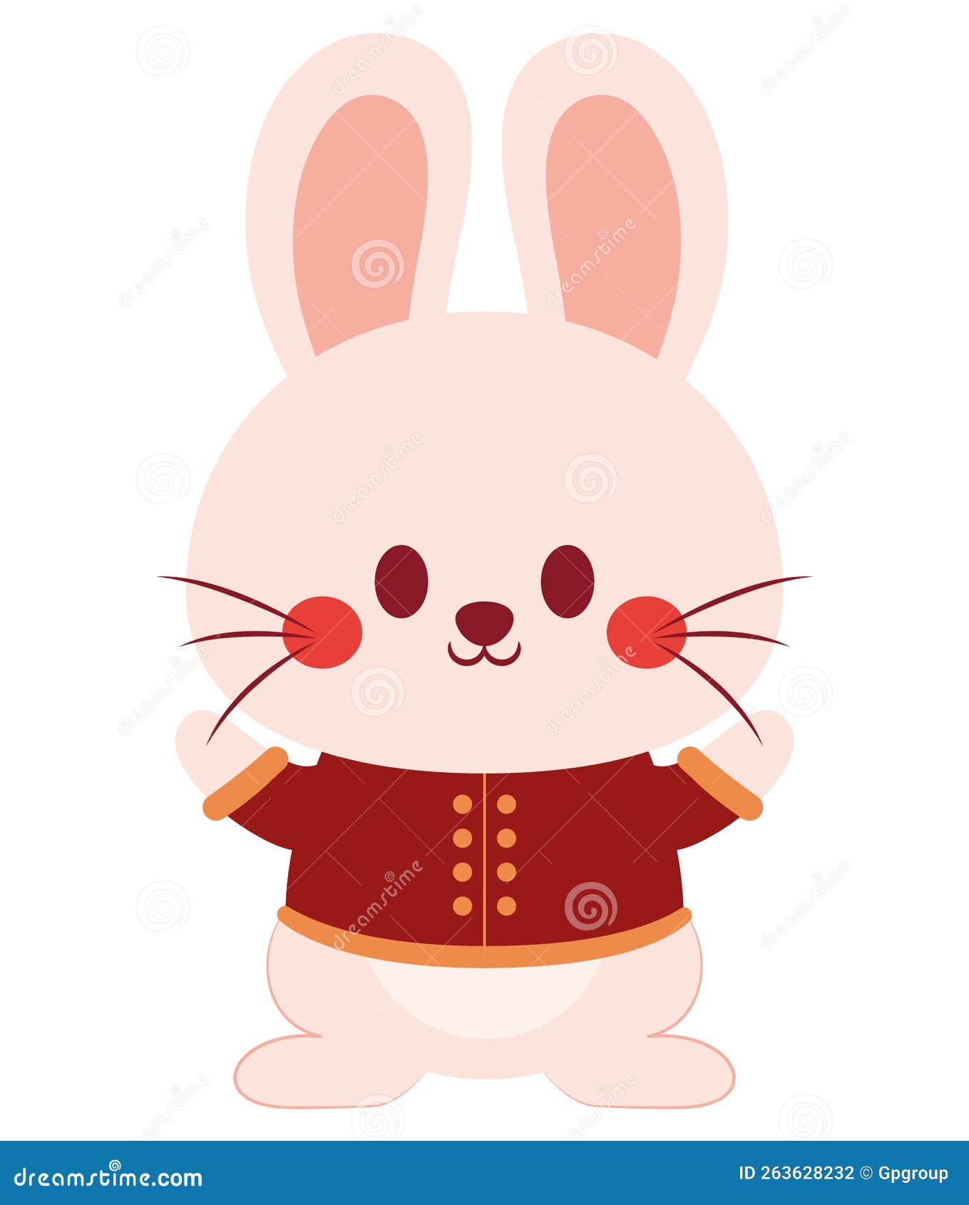 Cute chinese rabbit stock vector. Illustration of chinese - 263628232