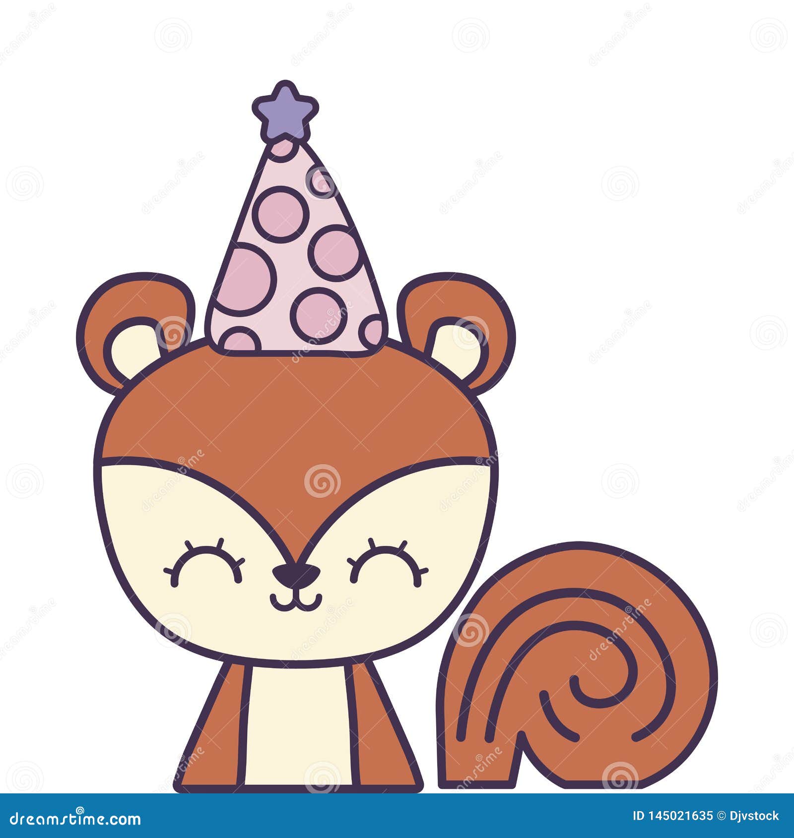 Cute Chipmunk with Hat Party Stock Illustration - Illustration of ...