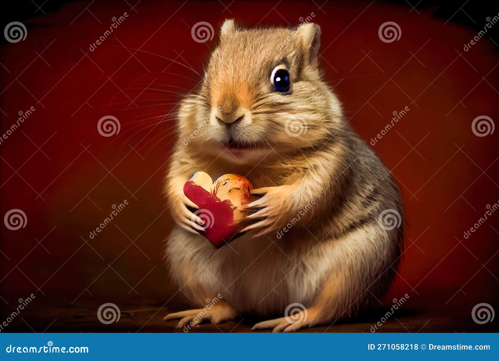 Cute Chipmunk with a Heart in His Hands. Generative AI, Generative, AI ...