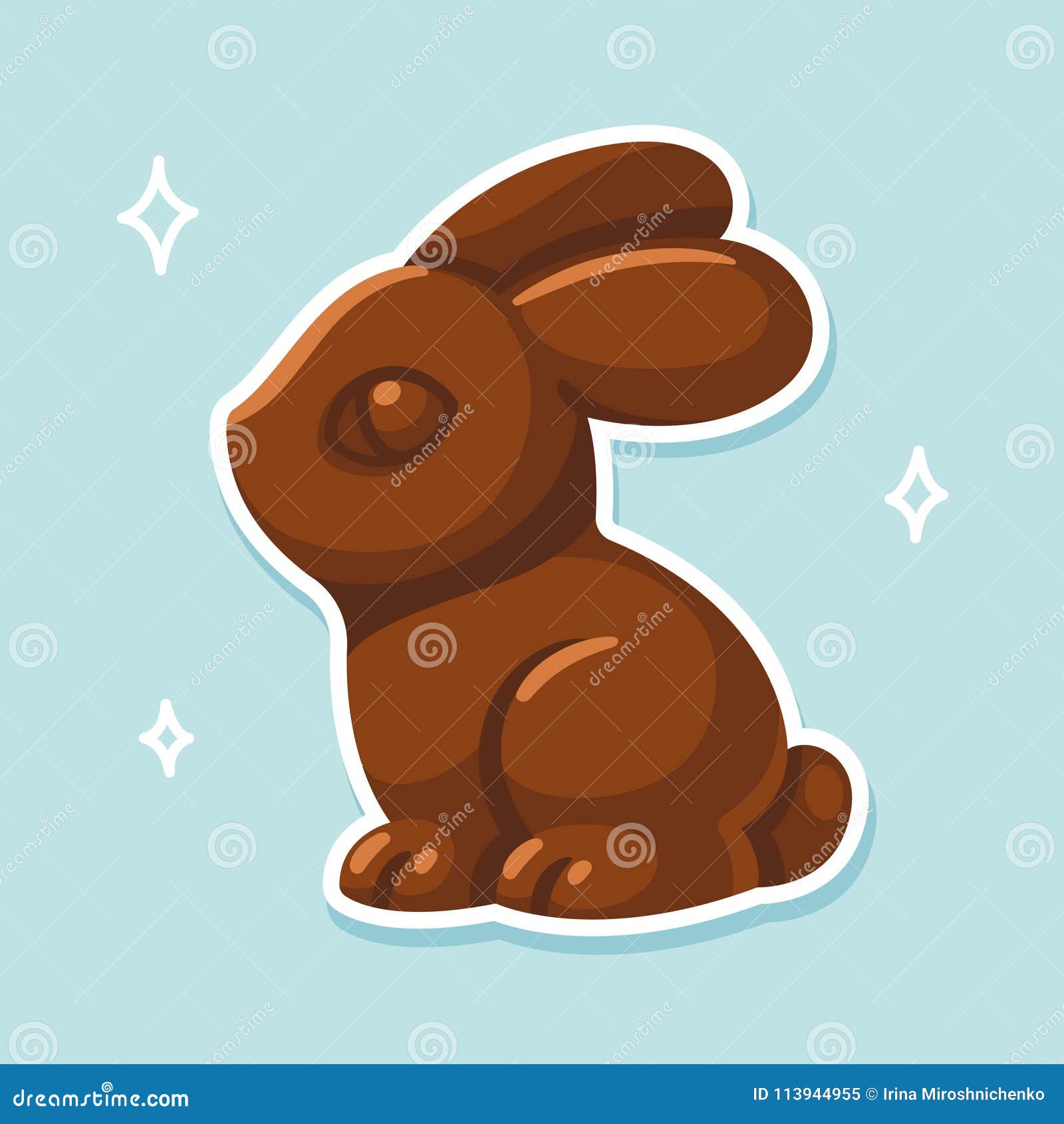 Cute Chocolate Bunny Illustration Stock Vector - Illustration of easter ...