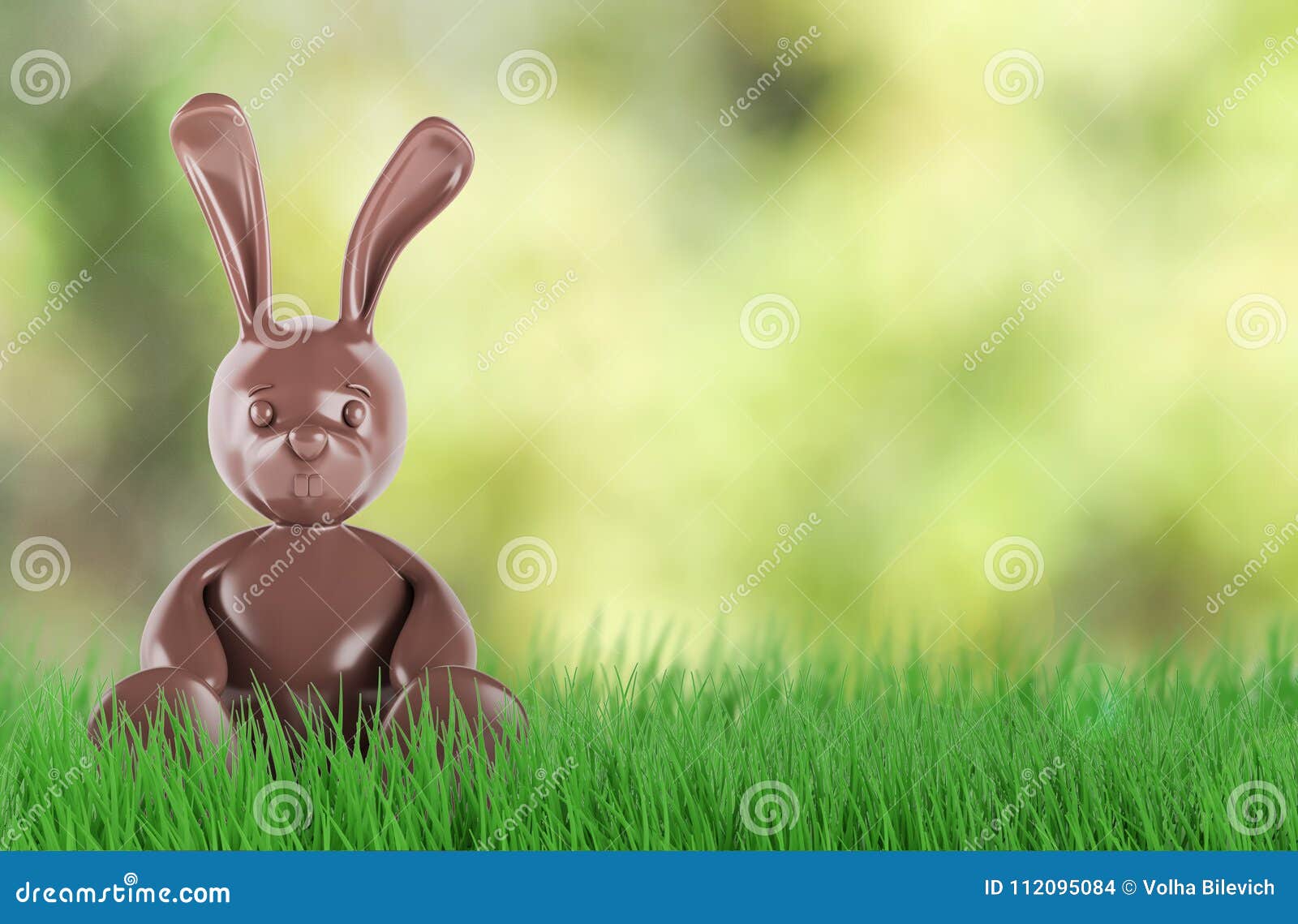 Cute Chocolate Easter Bunny. 3 D Render Stock Illustration ...