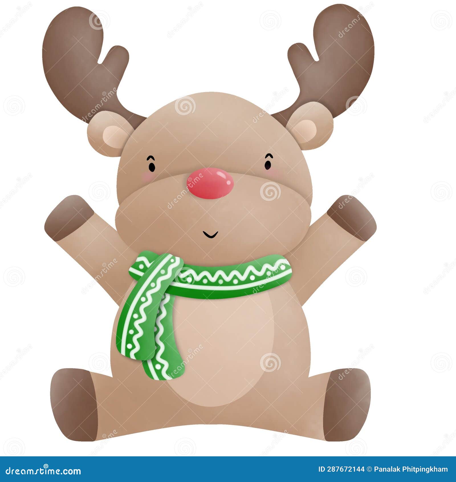 Cute Reindeer Cartoon Drawing, Cartoon Image Stock Illustration ...