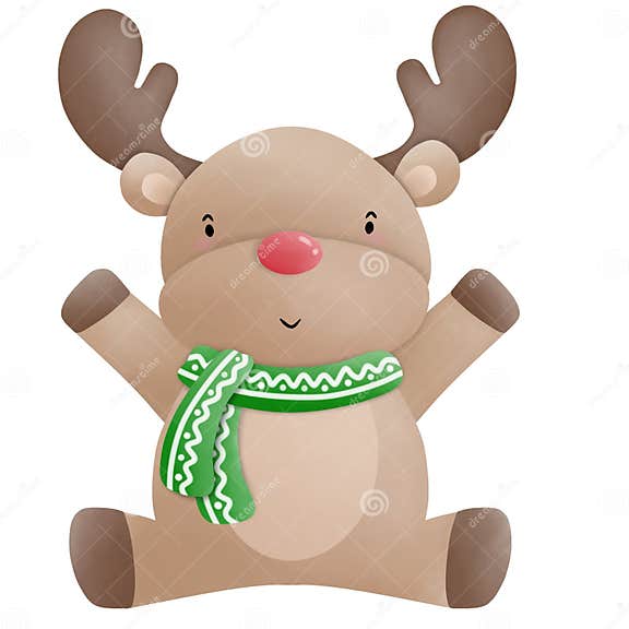 Cute Reindeer Cartoon Drawing, Cartoon Image Stock Illustration ...