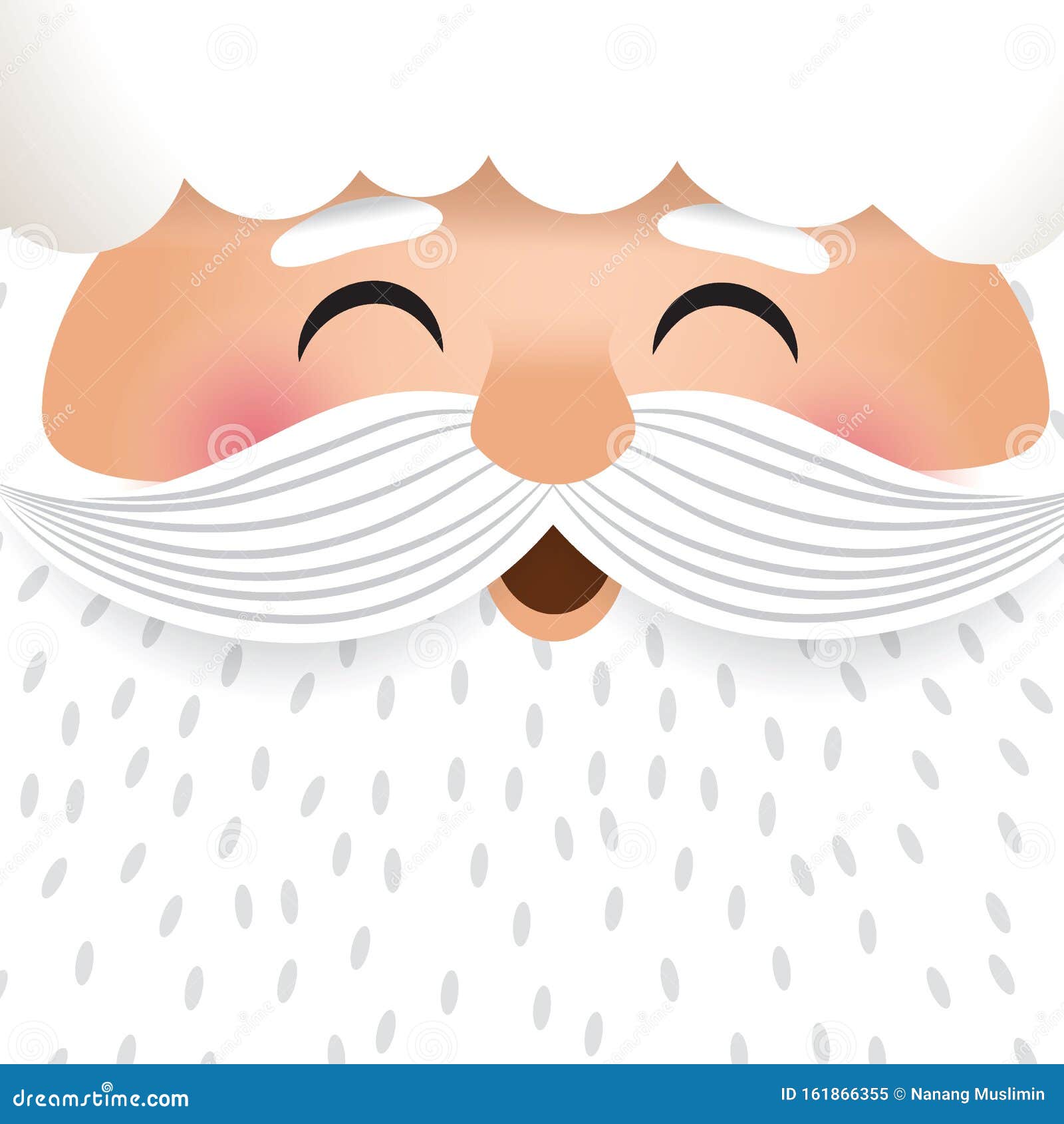 Cute Christmas Character with Cute Santa Clause Face Stock Illustration ...