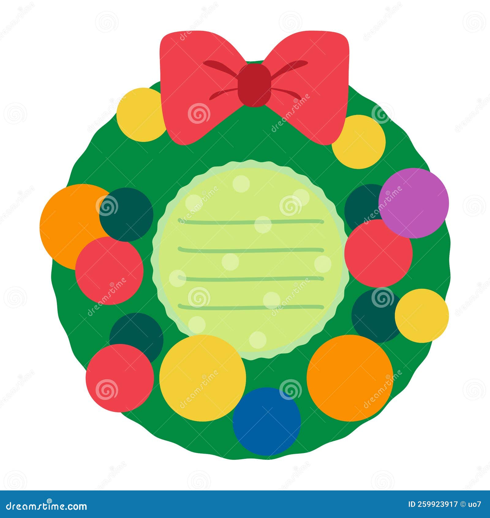 Cute Christmas Color Decorative Wreath. Memo Note Template for Text ...