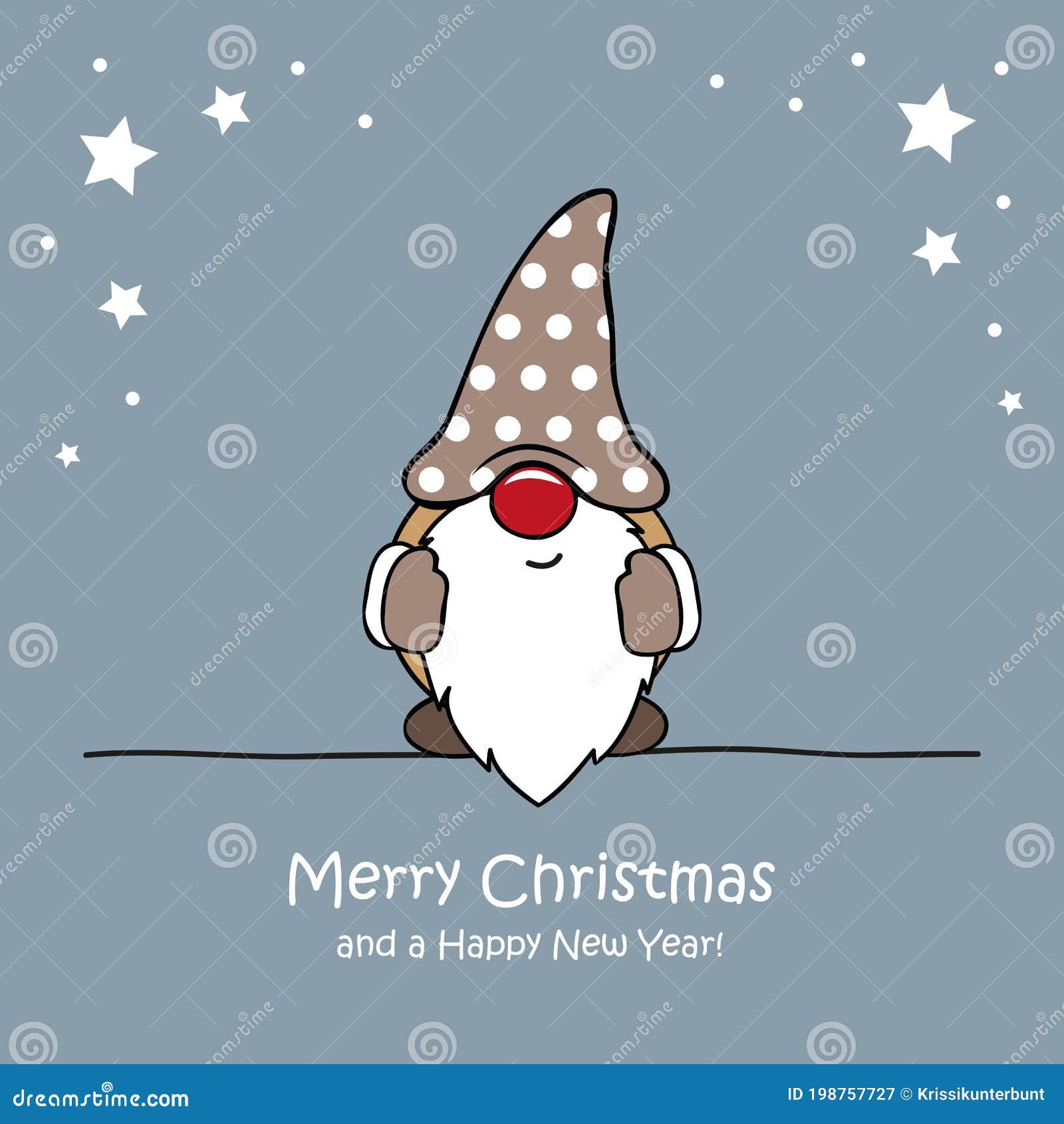 Cute Christmas Dwarf with Star Christmas Cartoon Stock Vector ...