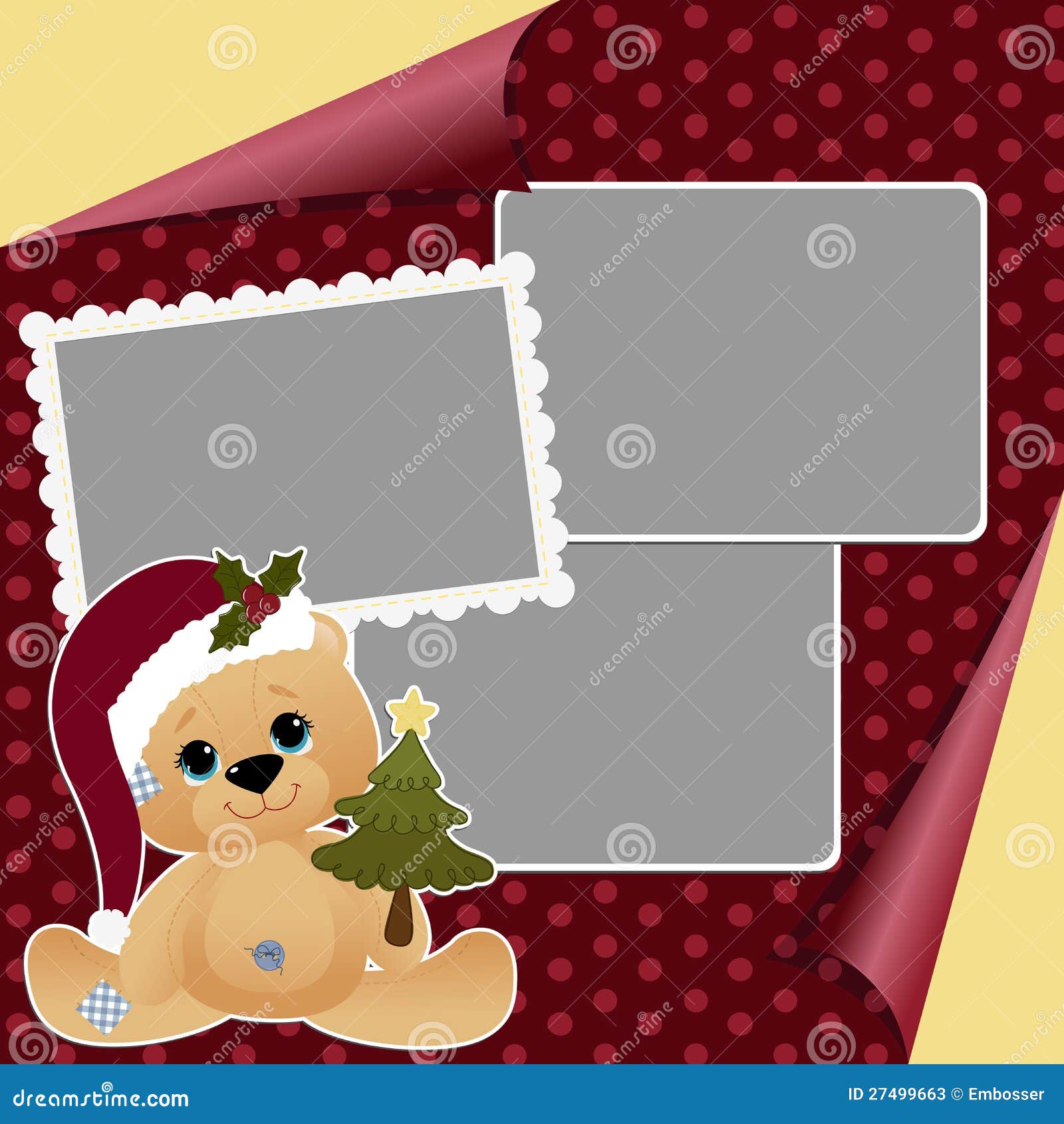 Cute Christmas Frame Template Stock Vector - Illustration of bear ...