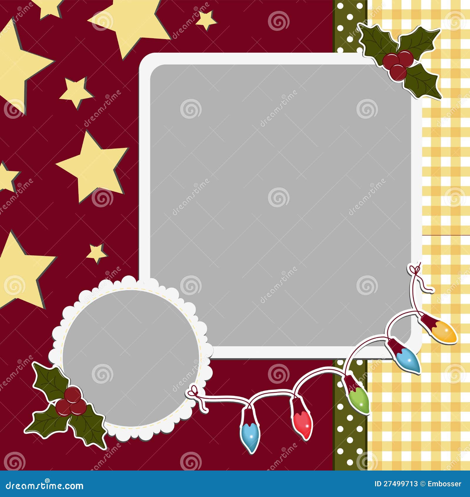 Cute Christmas Frame Template Stock Vector - Illustration of postcard ...