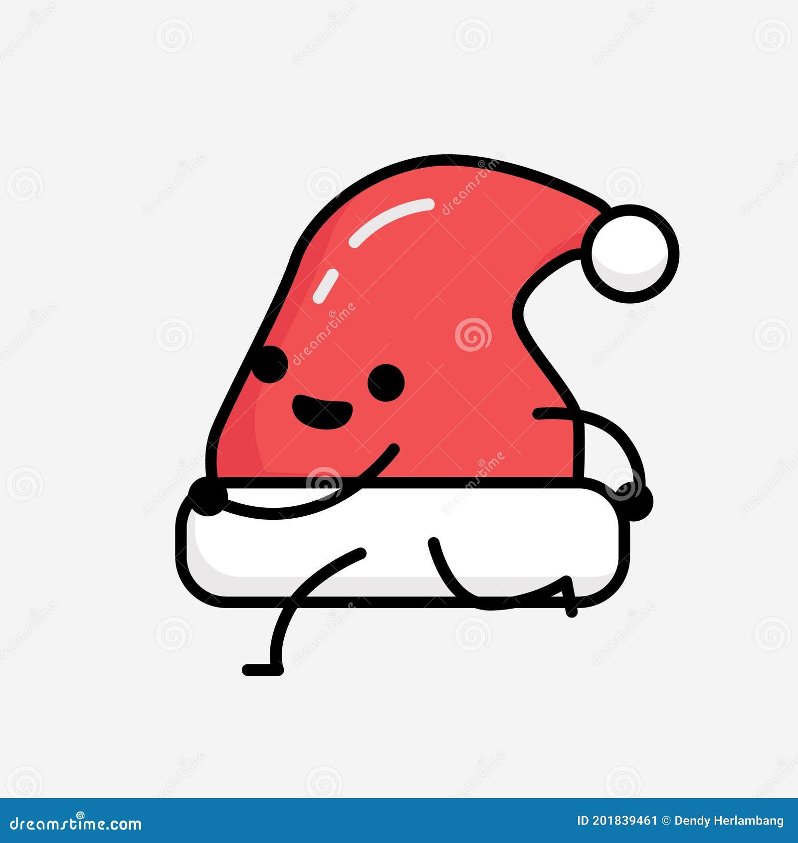 Cute Christmas Hat Vector Character Stock Vector - Illustration of face ...
