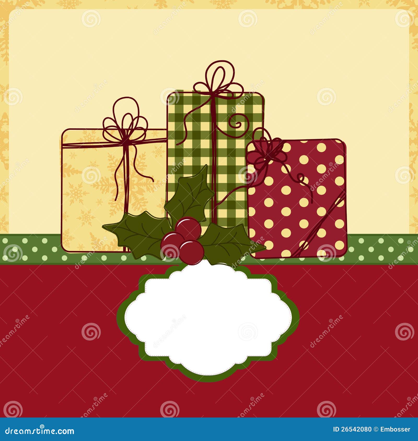 Cute Christmas Postcard Template Stock Vector - Illustration of decor ...