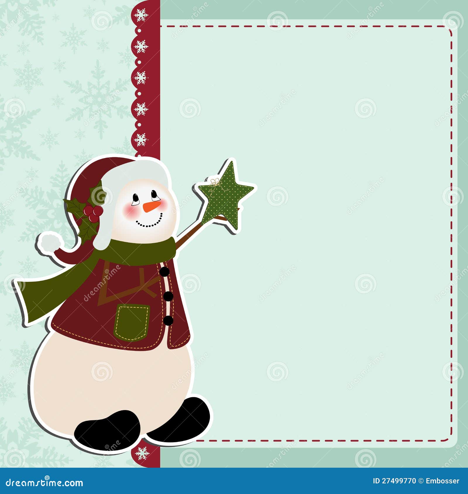 Cute Christmas Postcard Template Stock Vector - Illustration of element ...