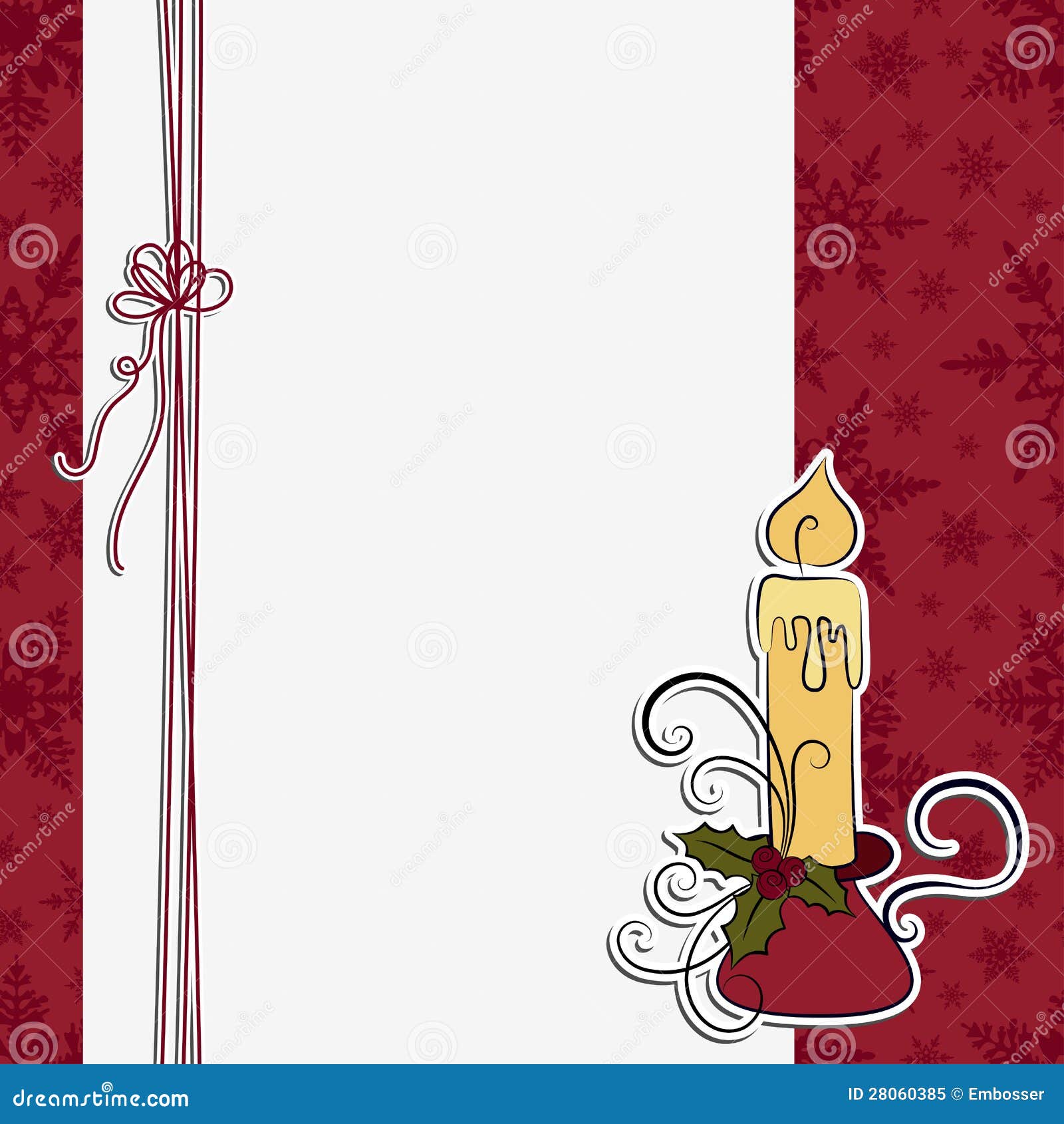 Cute Christmas Postcard Template Stock Vector - Illustration of candle ...