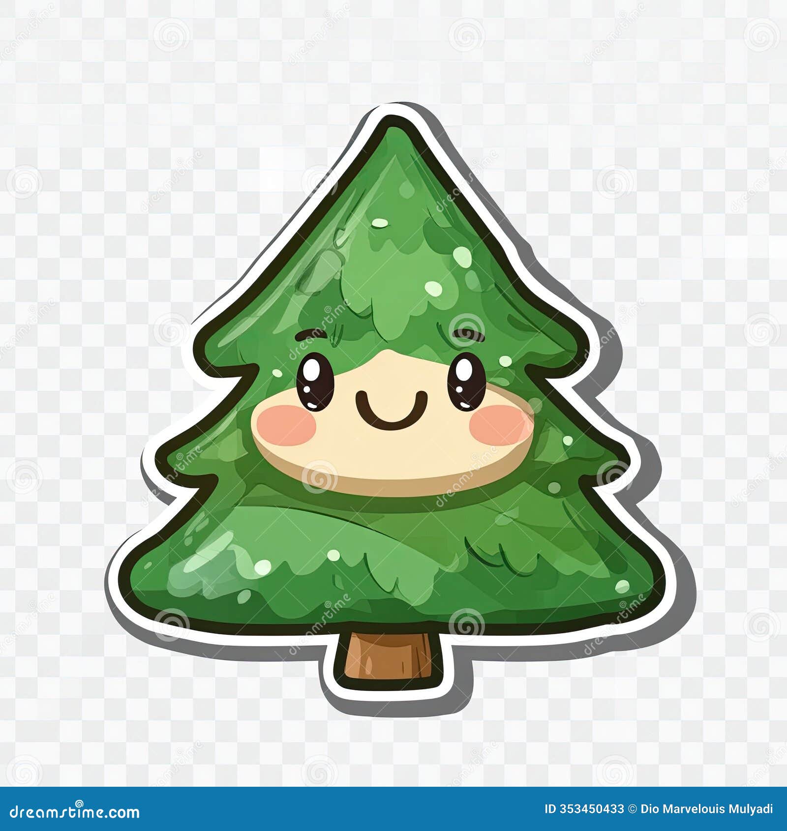Cute Christmas Tree Cartoon Character Stock Illustration - Illustration ...