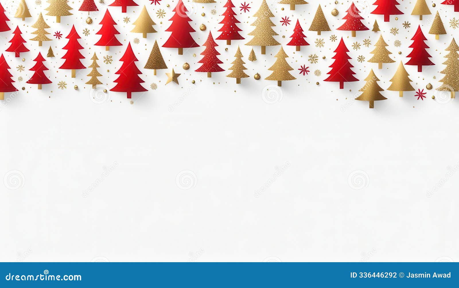 Cute Christmas Trees Border Pattern with Copy Space Stock Illustration ...